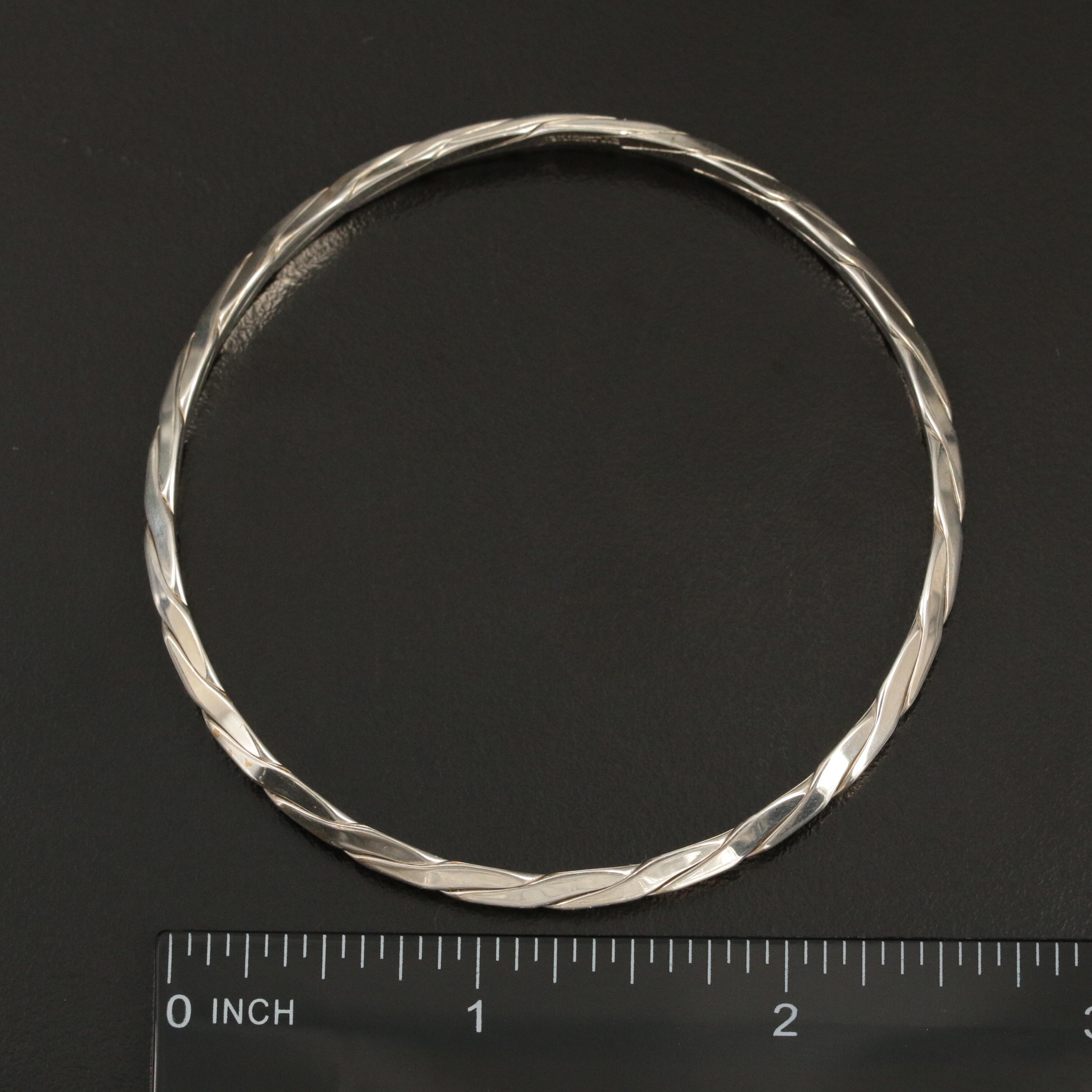 Tiffany & Co. Sterling Twist Braided Knife Edge Bangle | EBTH