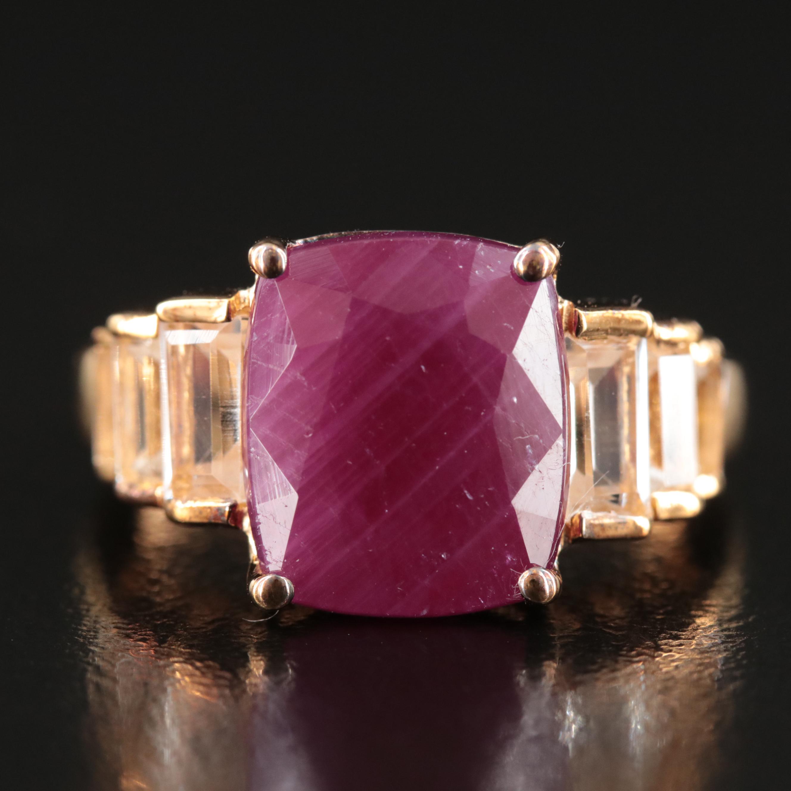 Sterling Ruby and Topaz Ring | EBTH