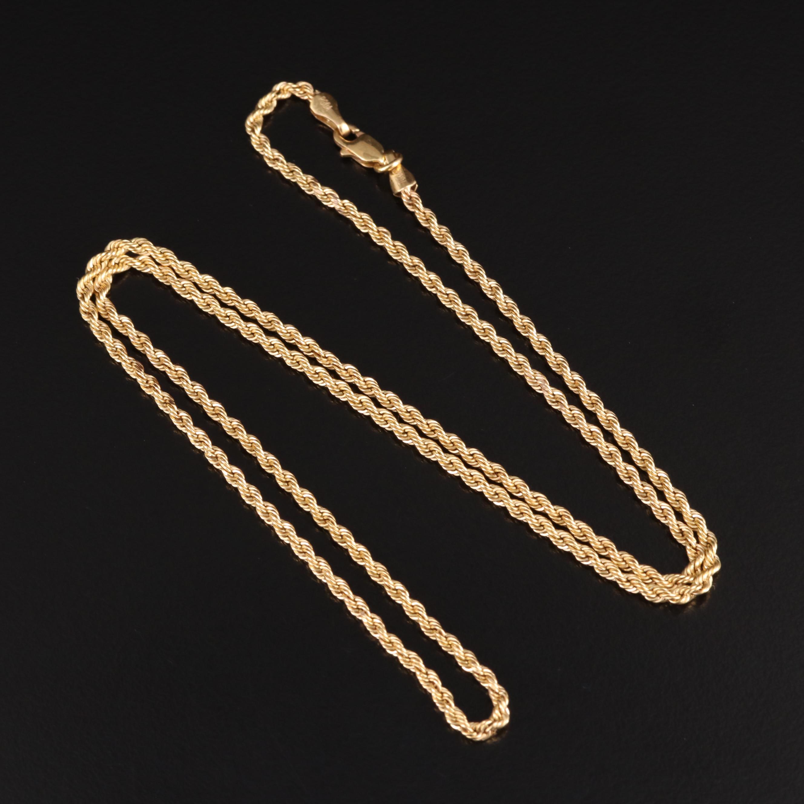 10K Braided Rope Chain Necklace | EBTH