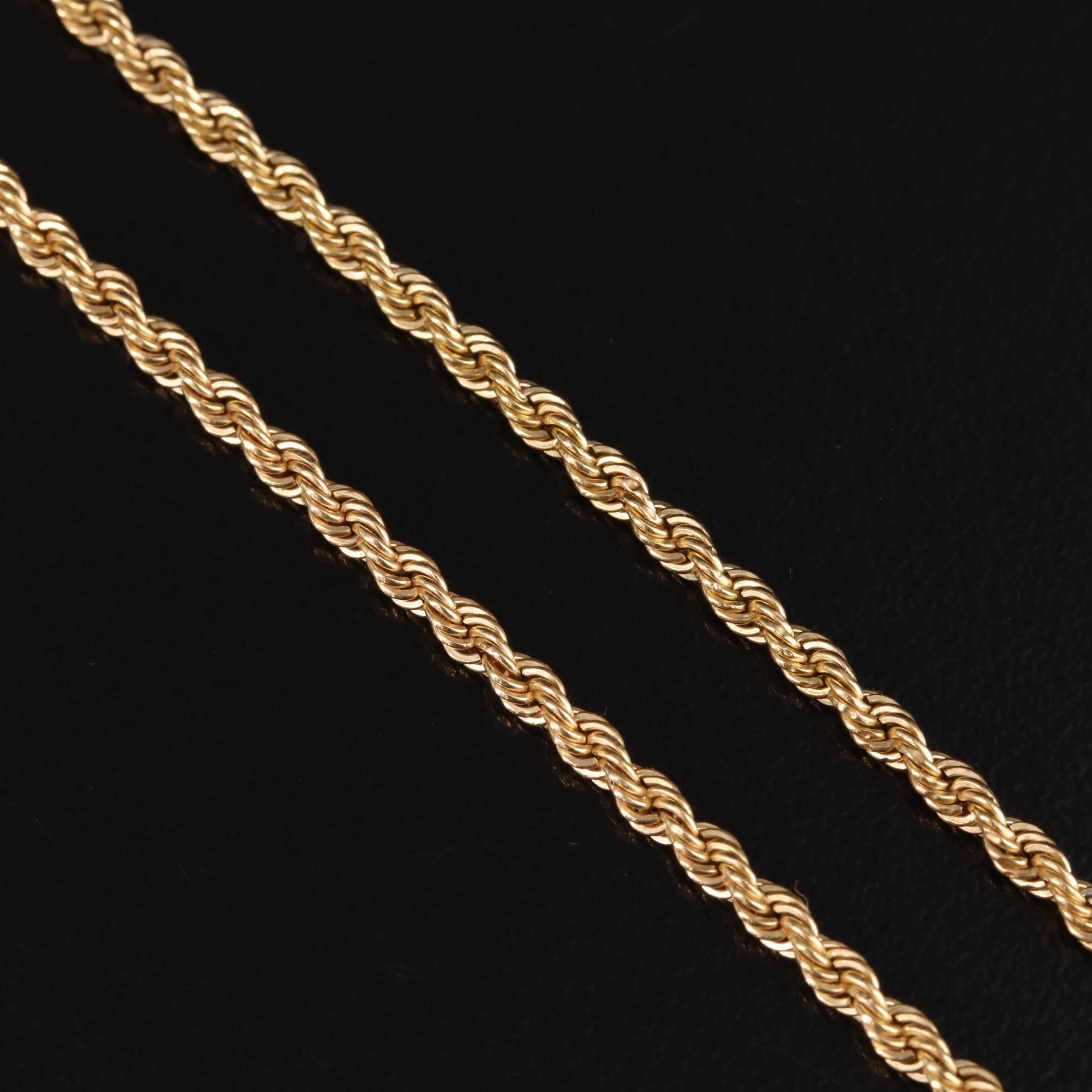 10K Braided Rope Chain Necklace | EBTH
