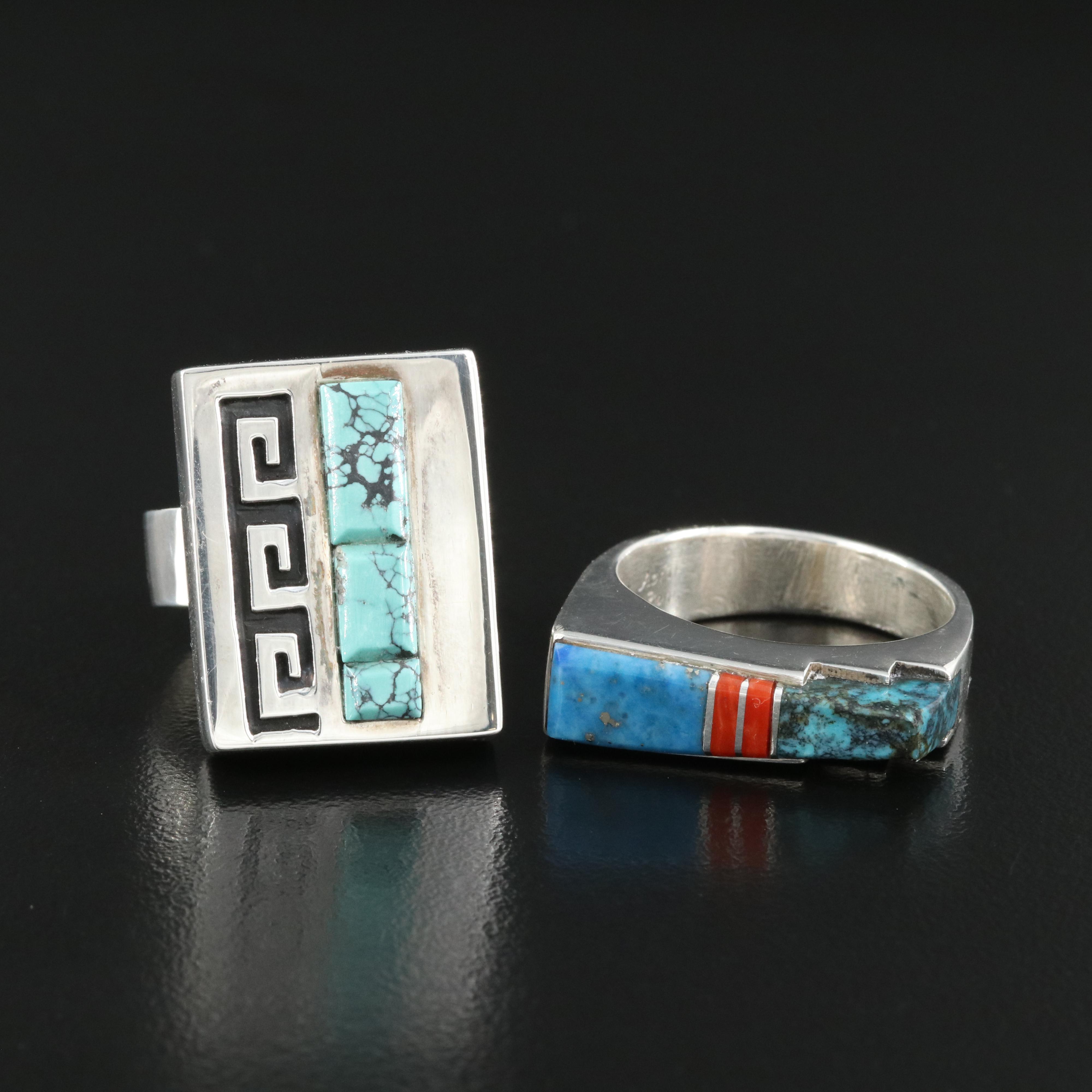 Alvin & Lula Begay and Abraham Begay Navajo Diné Sterling Rings | EBTH