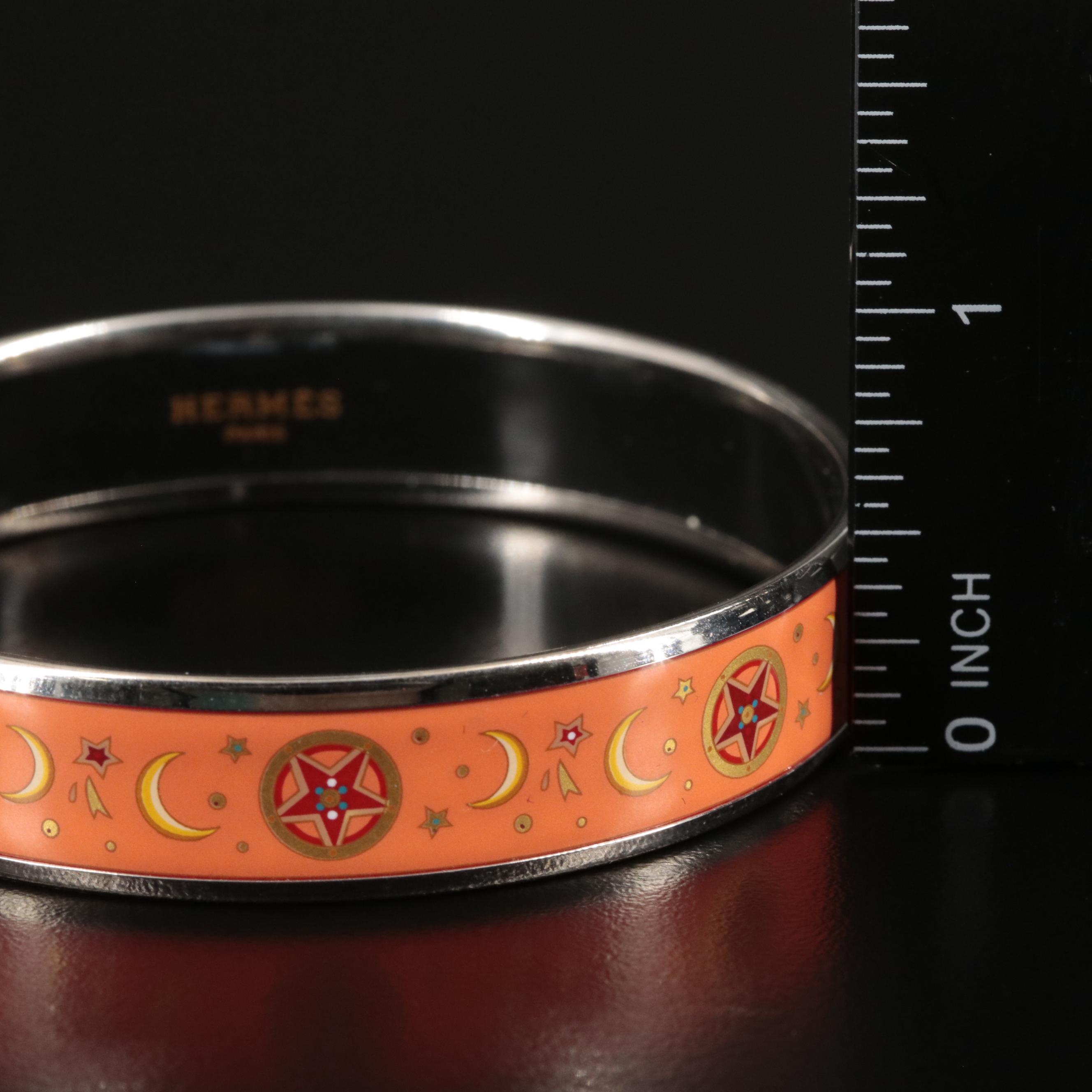 Hermès Moon and Stars Narrow Enamel Bangle | EBTH
