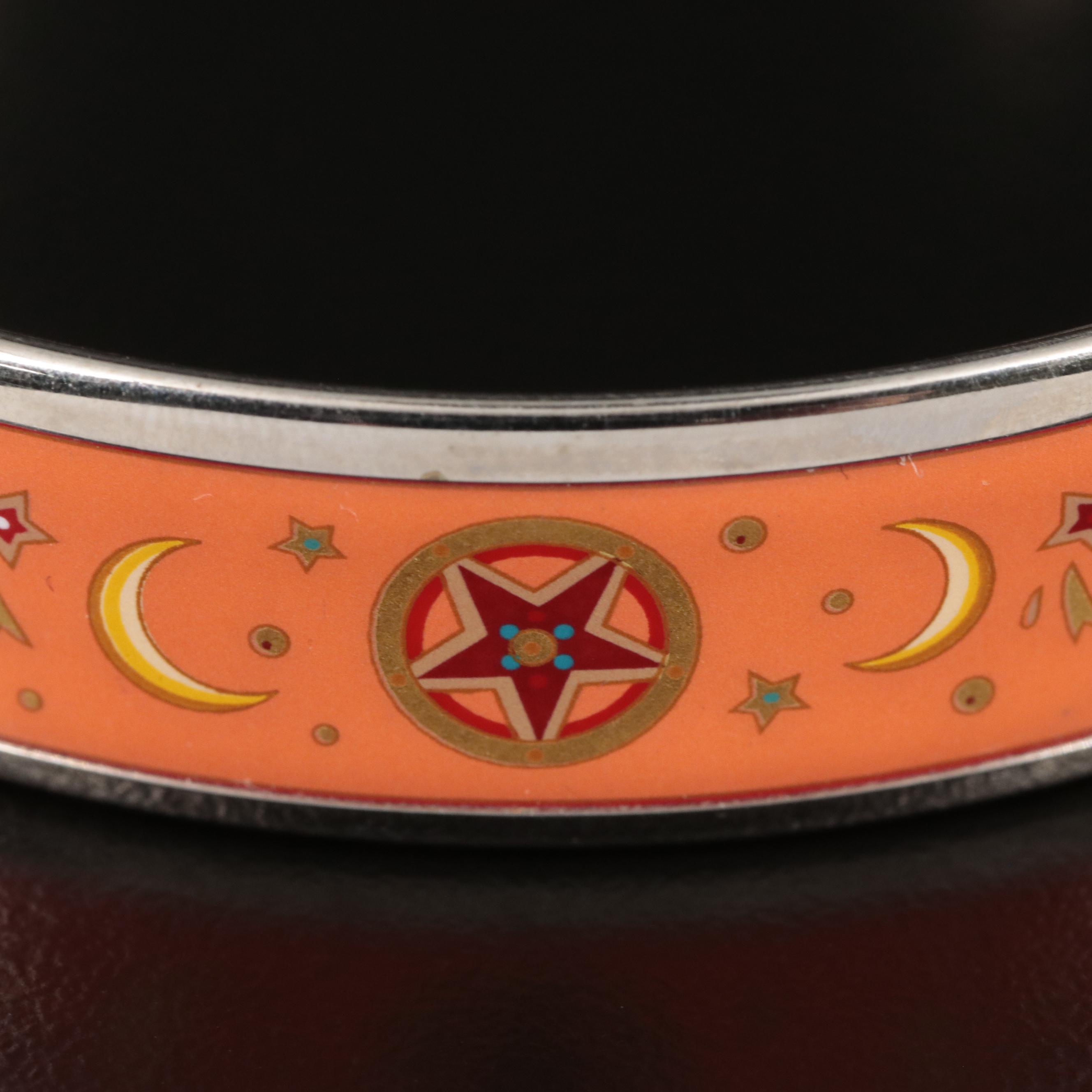 Hermès Moon and Stars Narrow Enamel Bangle | EBTH
