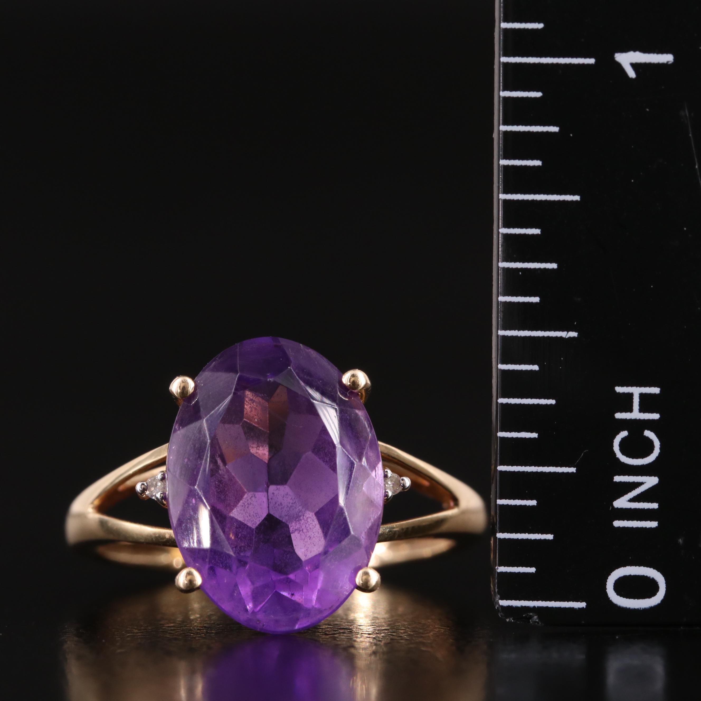14K Amethyst and Diamond Ring | EBTH
