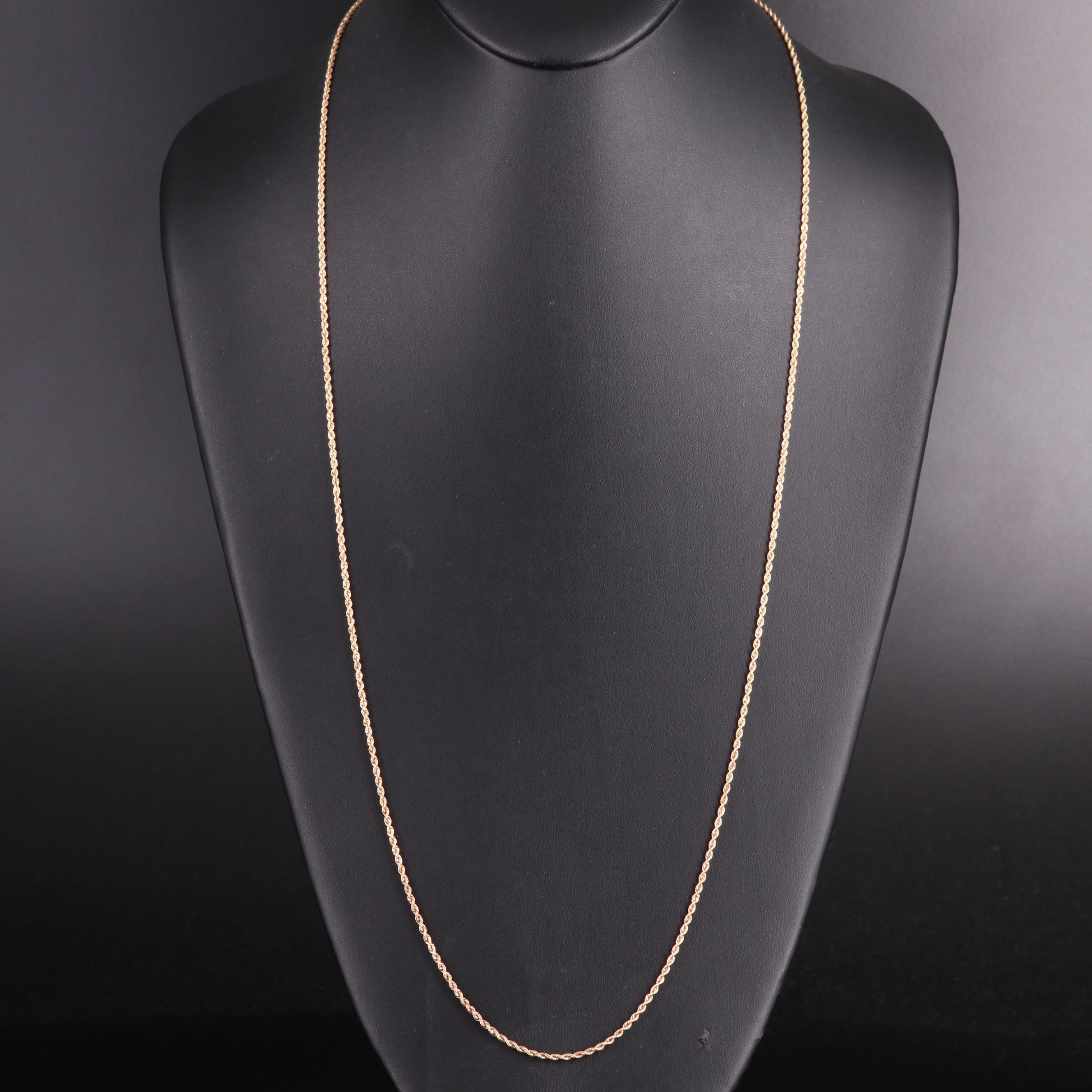 14K Braided Rope Necklace | EBTH