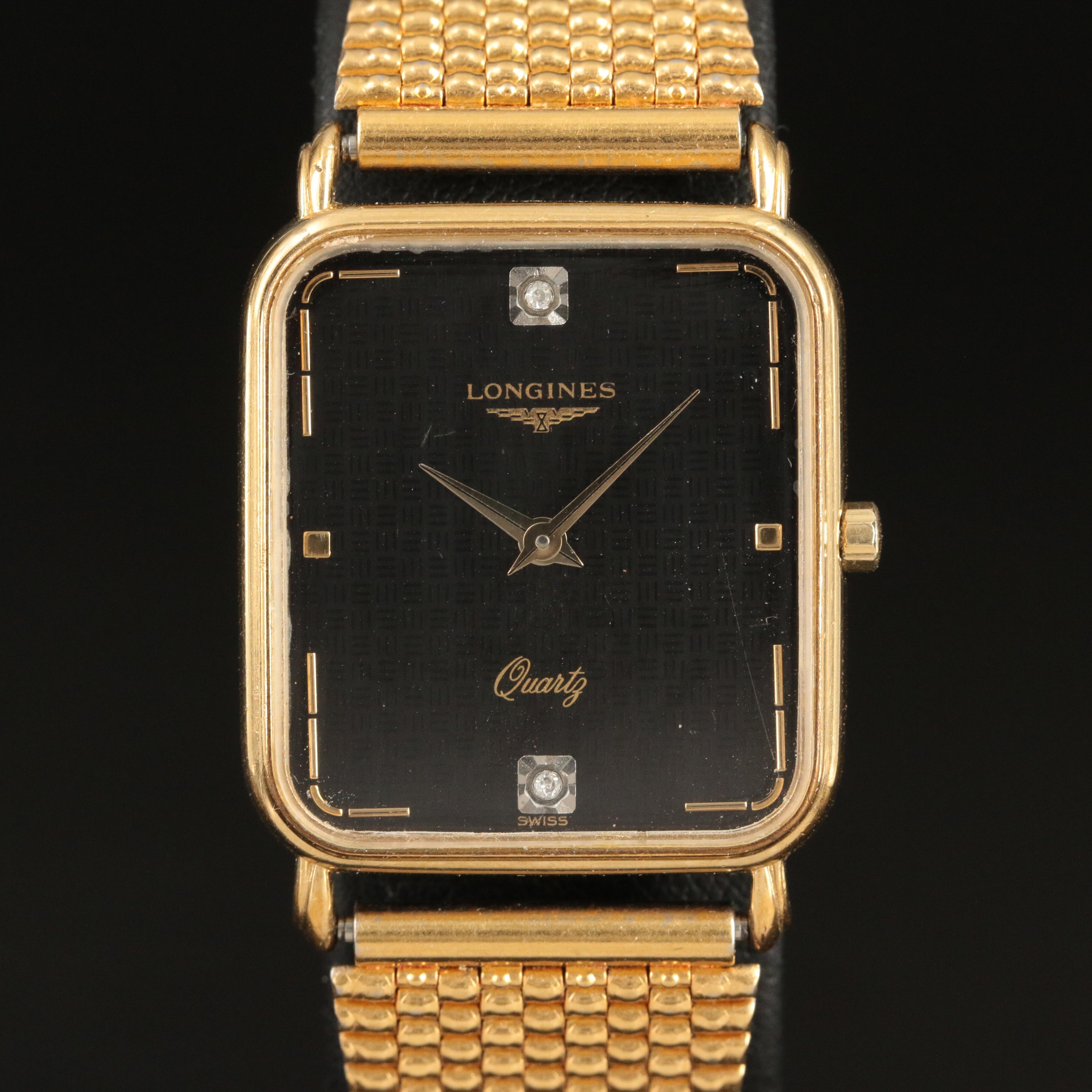 Longines Gold-Tone Diamond Accented Quartz Wristwatch | EBTH