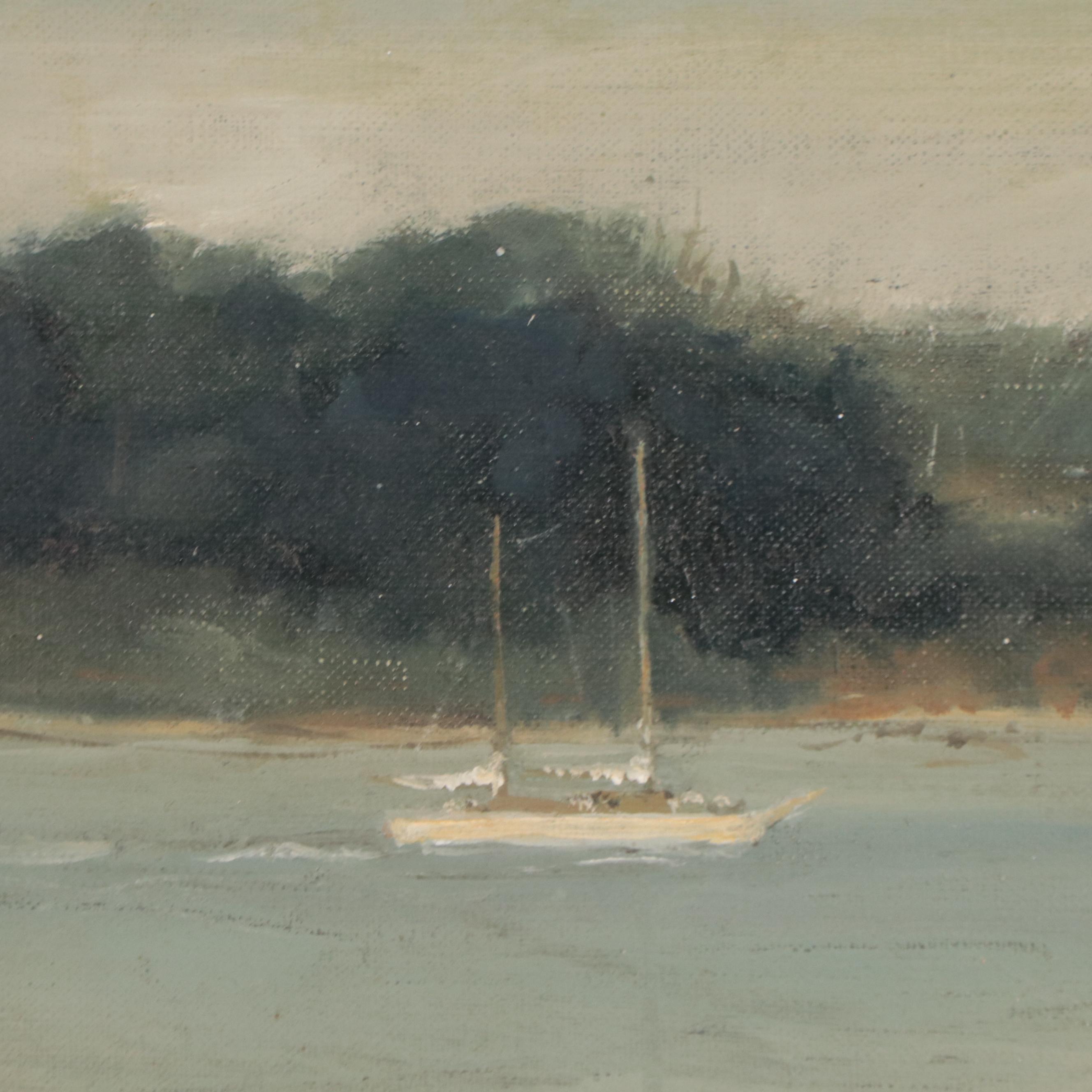 William J. Greenwood "Elk River Port Herman, MD" Oil Painting, 1967 | EBTH