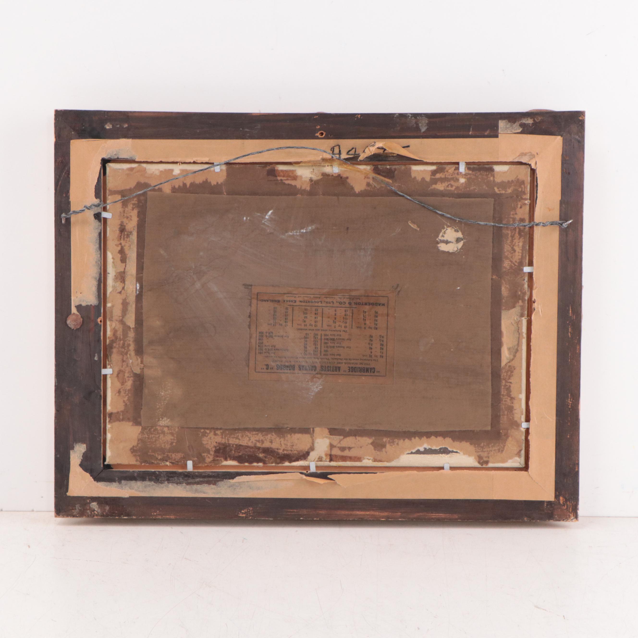 Frank Moss Bennett Oil Painting of Thatched Roof Farmhouse in Landscape ...