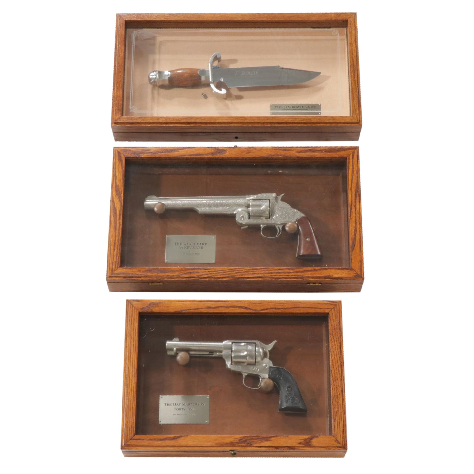 Franklin Mint Reproduction Colt Forty-Five, .44 Revolvers and Jim Bowie ...