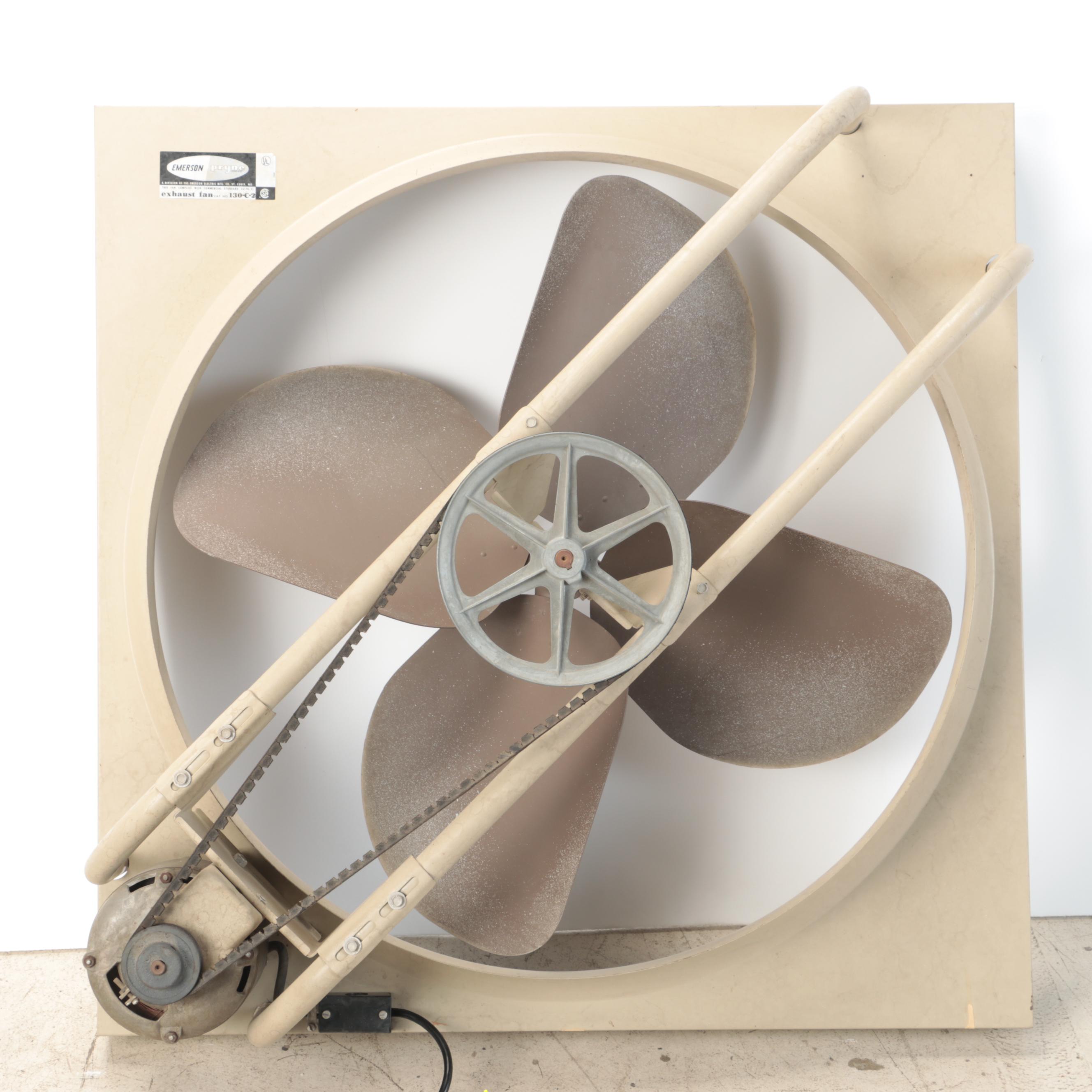 Pair of Emerson Electric 36" Industrial Exhaust Fans With Motors | EBTH