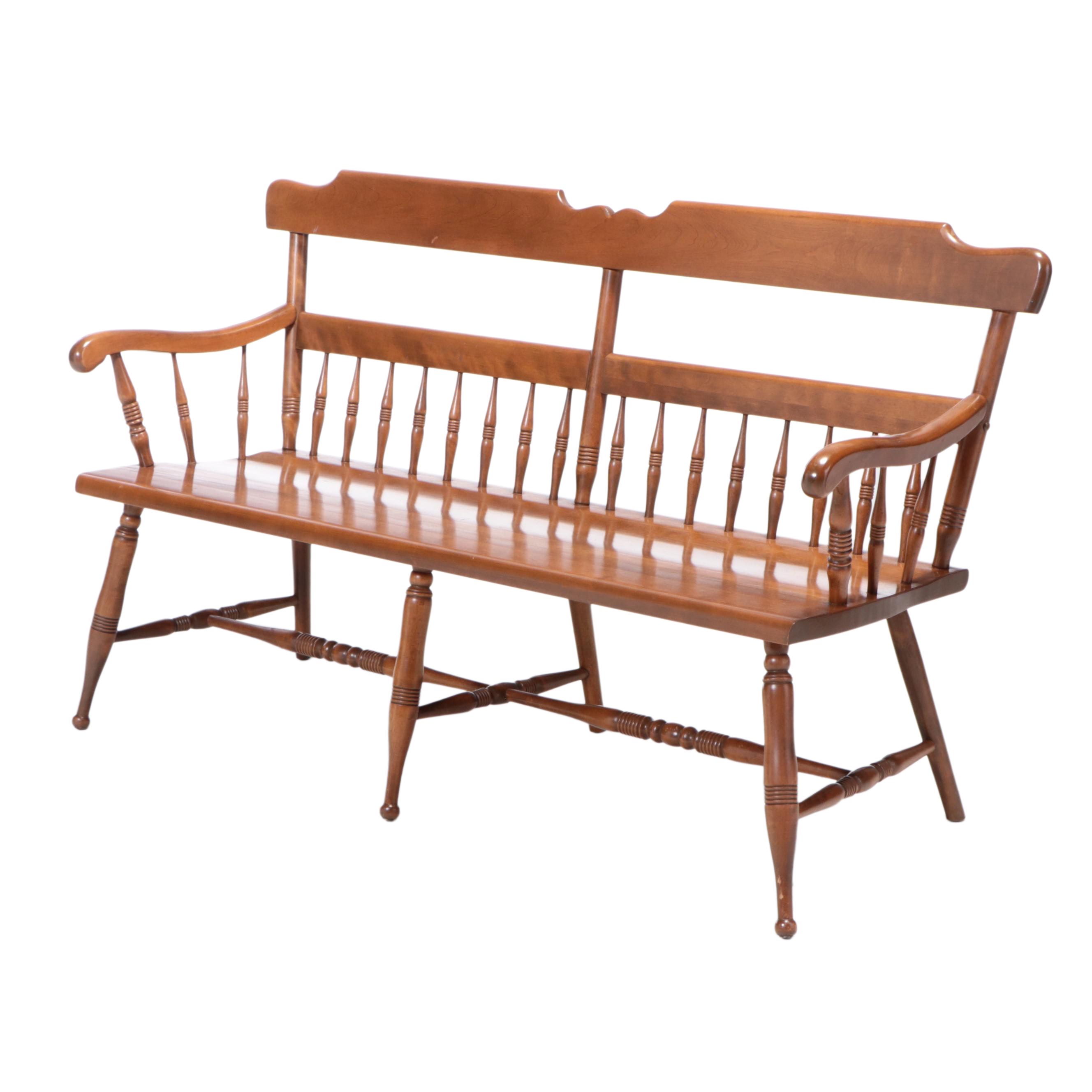 Ethan Allen Colonial Style Maple Bench | EBTH