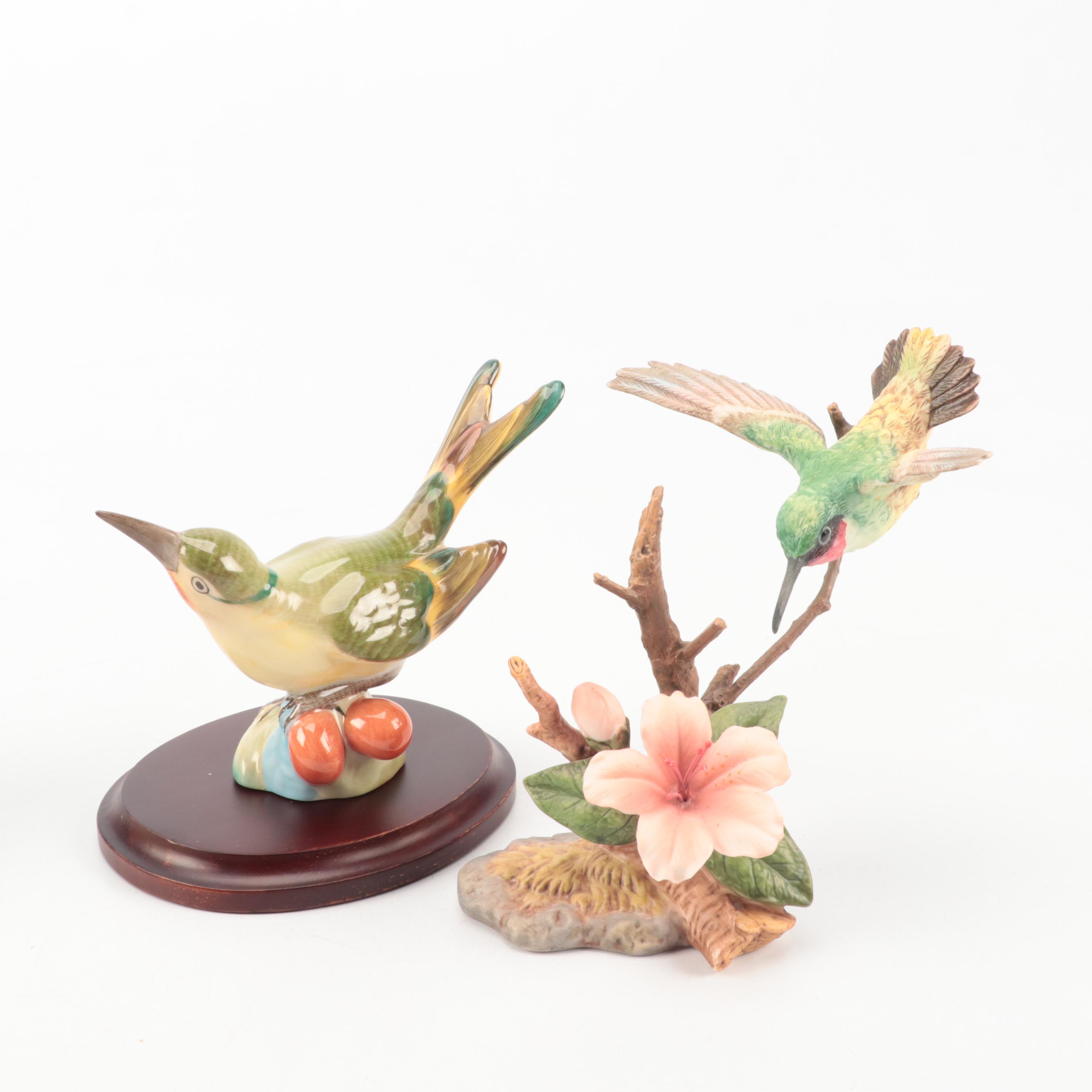 Maruri "Ruby-Throated Hummingbird with Azalea" Porcelain Figurine and ...