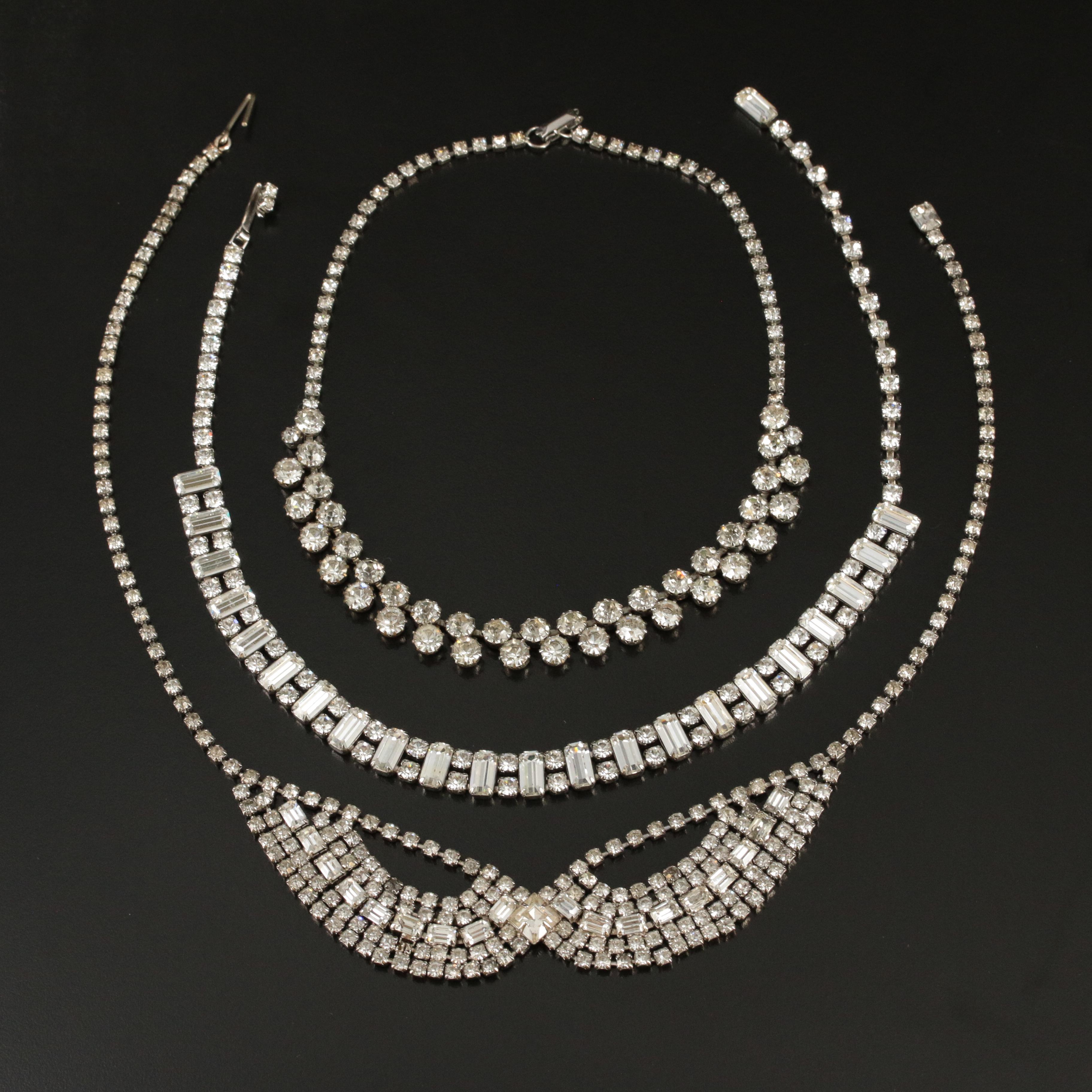 Weiss Rhinestone Necklace Trio | EBTH
