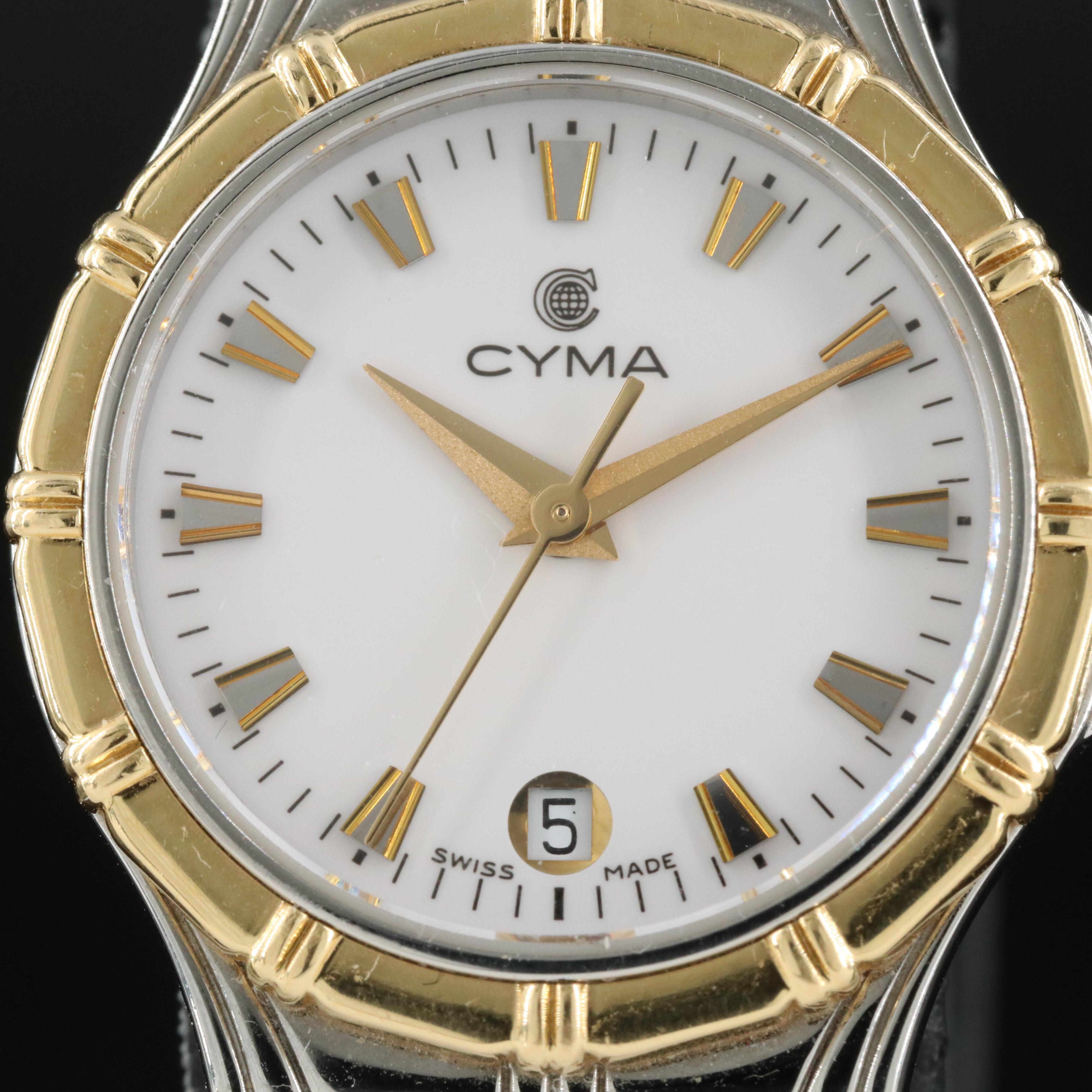 18K and Stainless Steel Cyma Swiss Quartz Wristwatch | EBTH