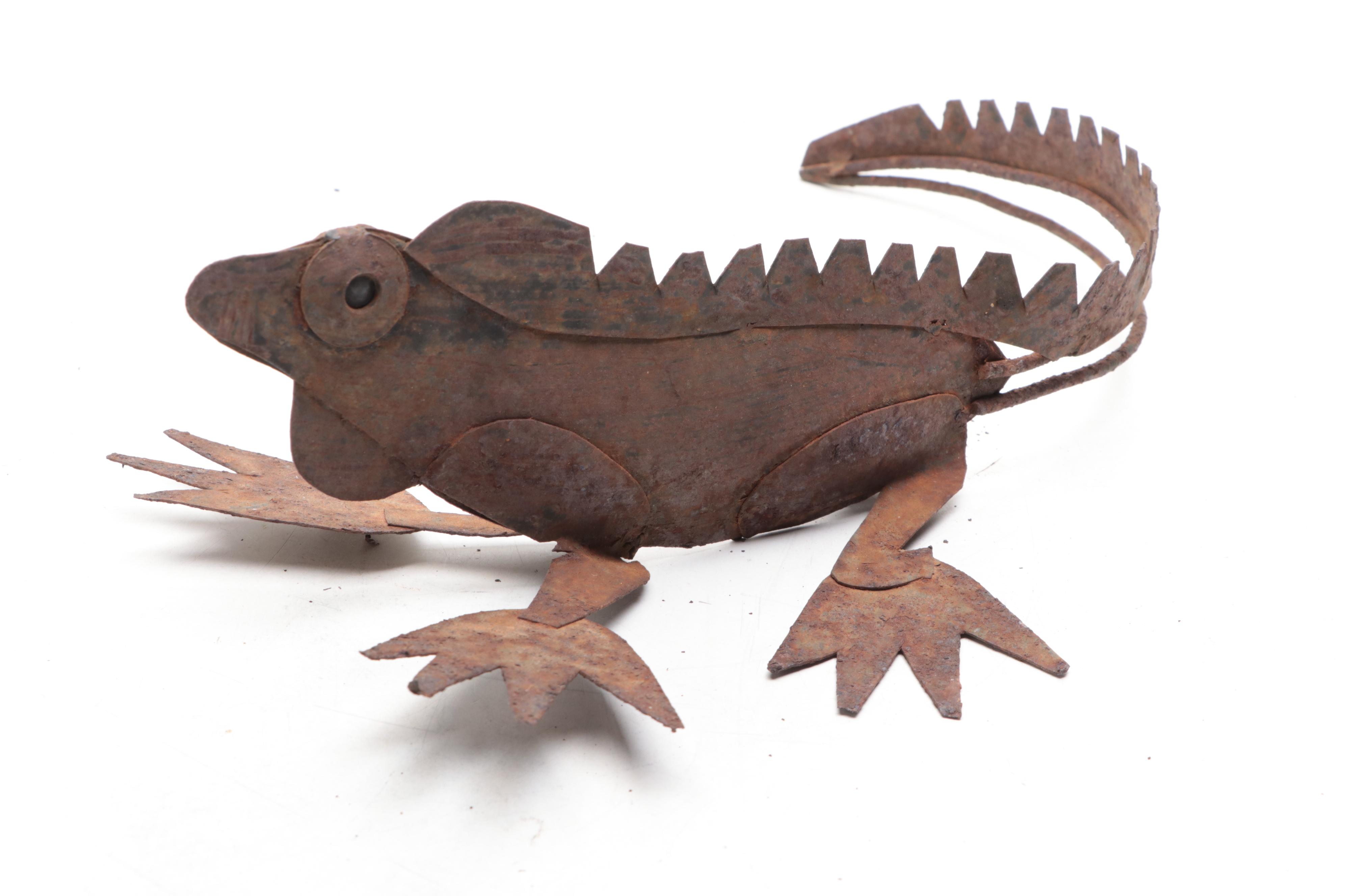 Metal Bee Decorated Box, Potted Faux Sunflowers, Frog Guiro, Lizard ...