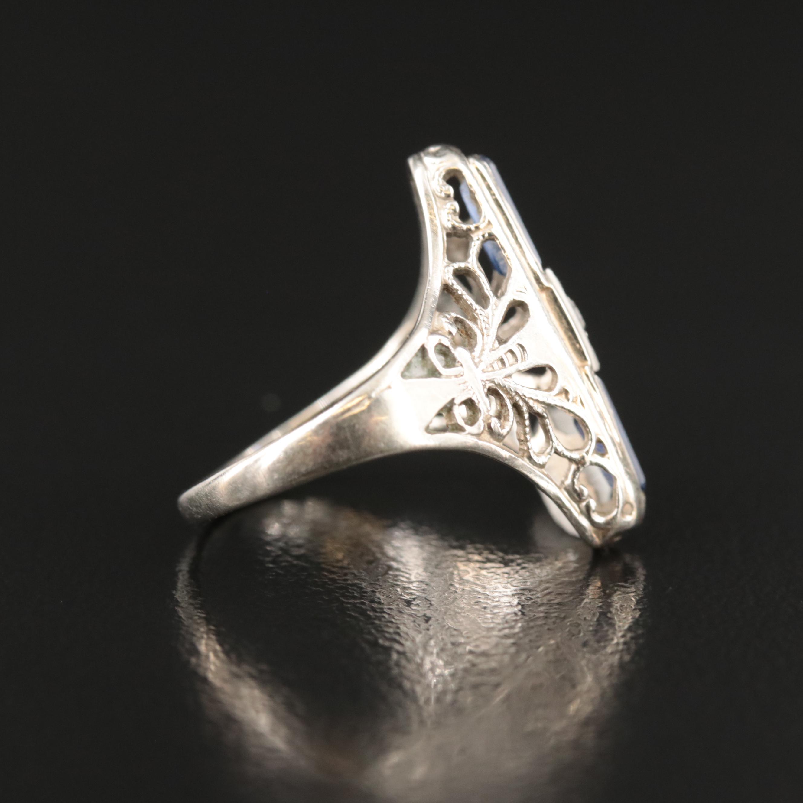 Vintage 14K Diamond and Sapphire Ring | EBTH