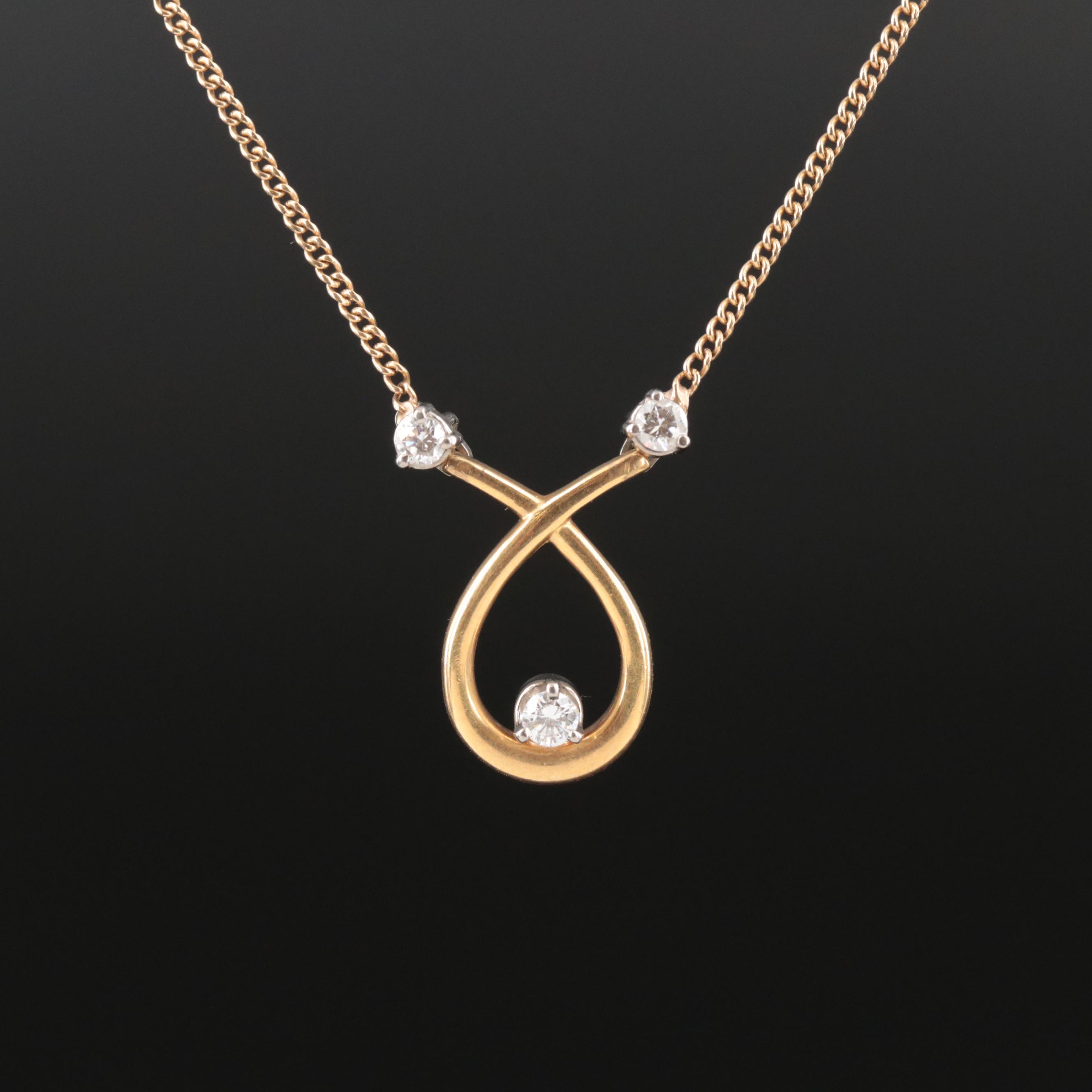 Jabel 14K and 18K Diamond Necklace | EBTH