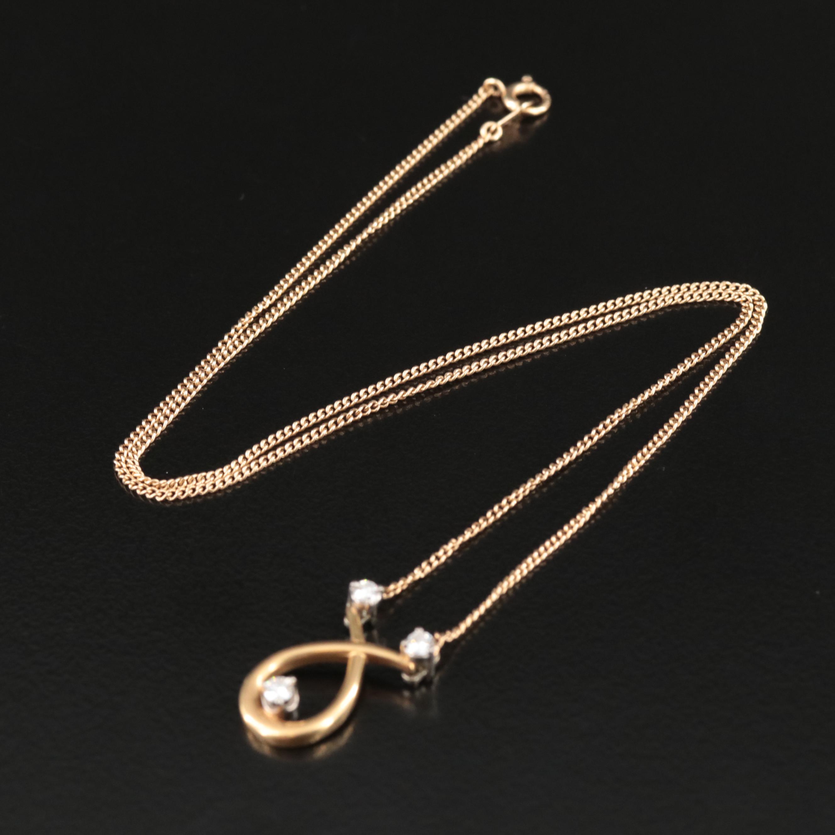 Jabel 14K and 18K Diamond Necklace | EBTH