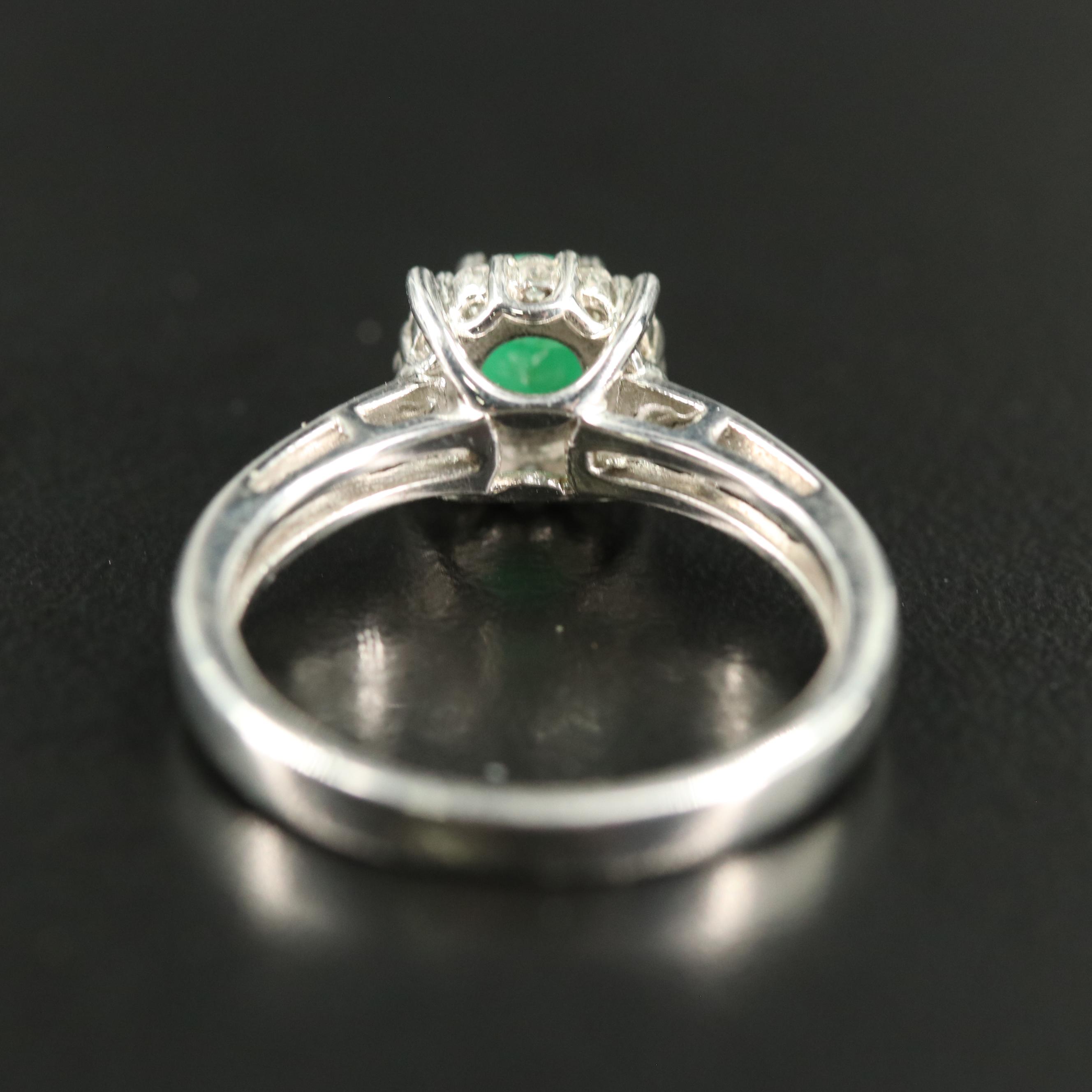 Sterling Emerald and Sapphire Halo Ring | EBTH