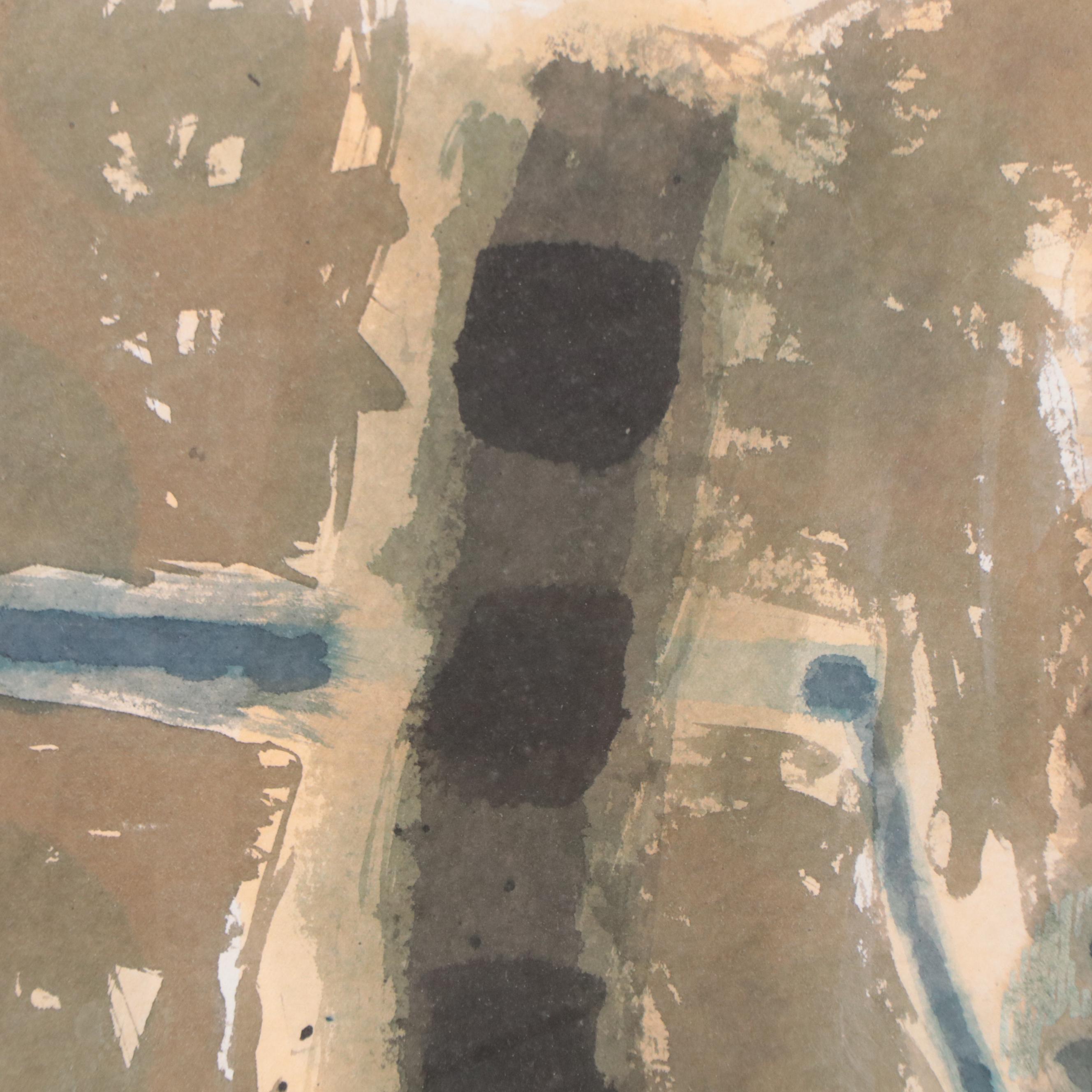 Tom Rowlands Abstract Watercolor Painting, 1973 | EBTH
