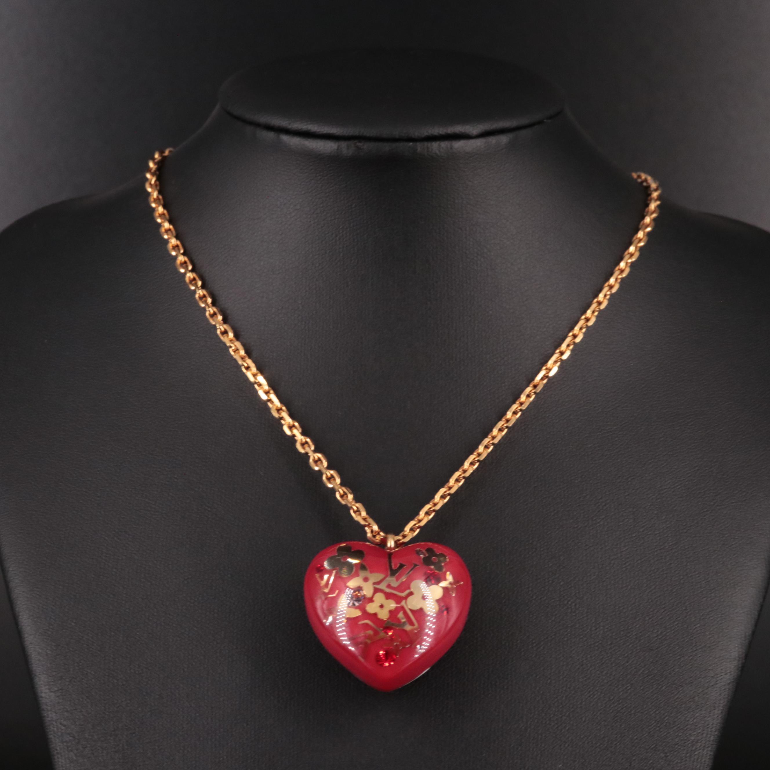 Louis Vuitton "Pandantif Cool Uncle John" Heart Pendant Necklace | EBTH