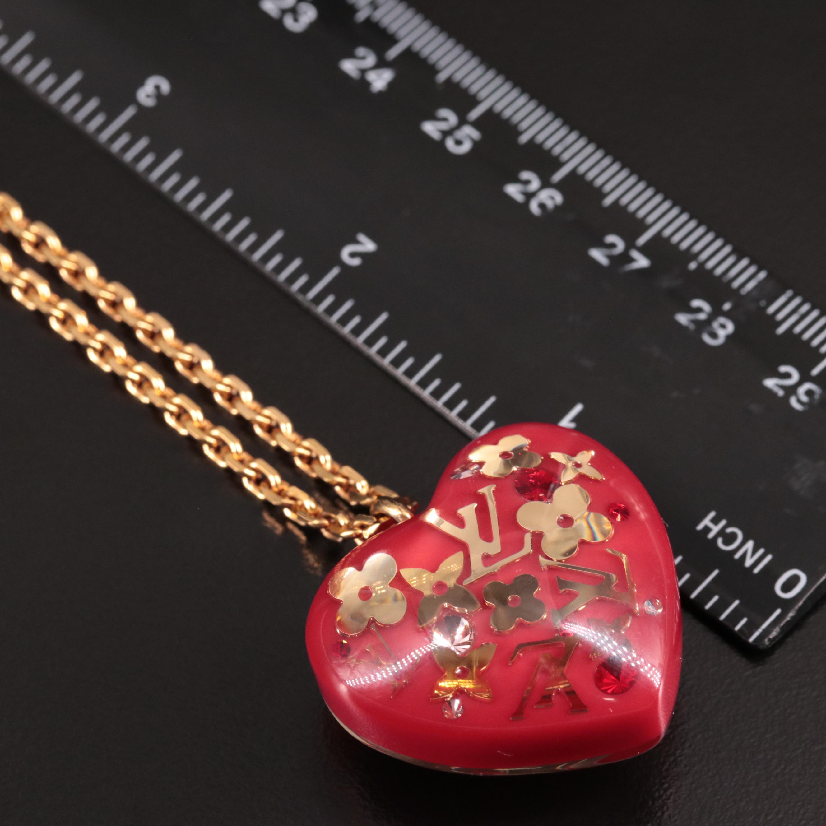 Louis Vuitton "Pandantif Cool Uncle John" Heart Pendant Necklace | EBTH