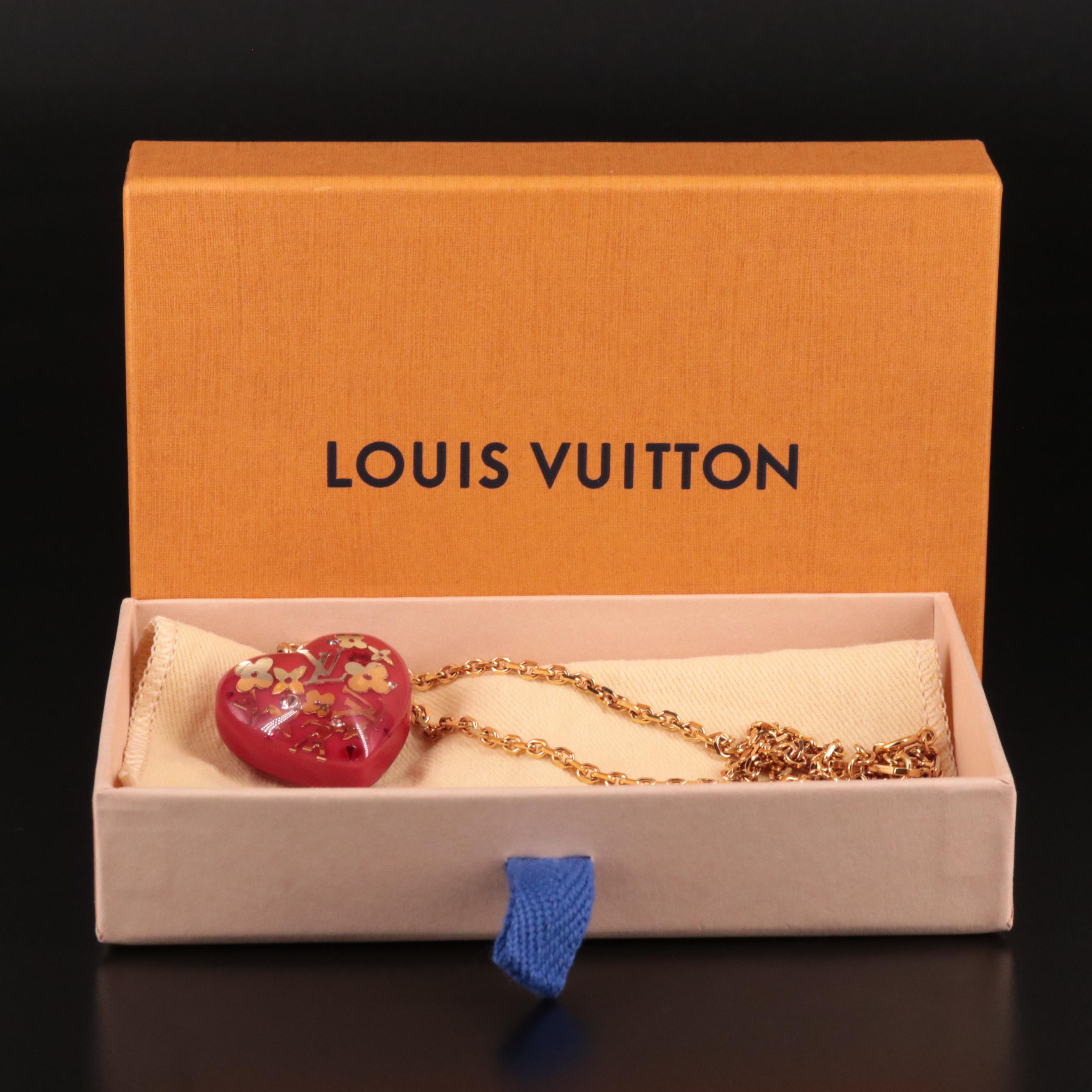 Louis Vuitton "Pandantif Cool Uncle John" Heart Pendant Necklace | EBTH