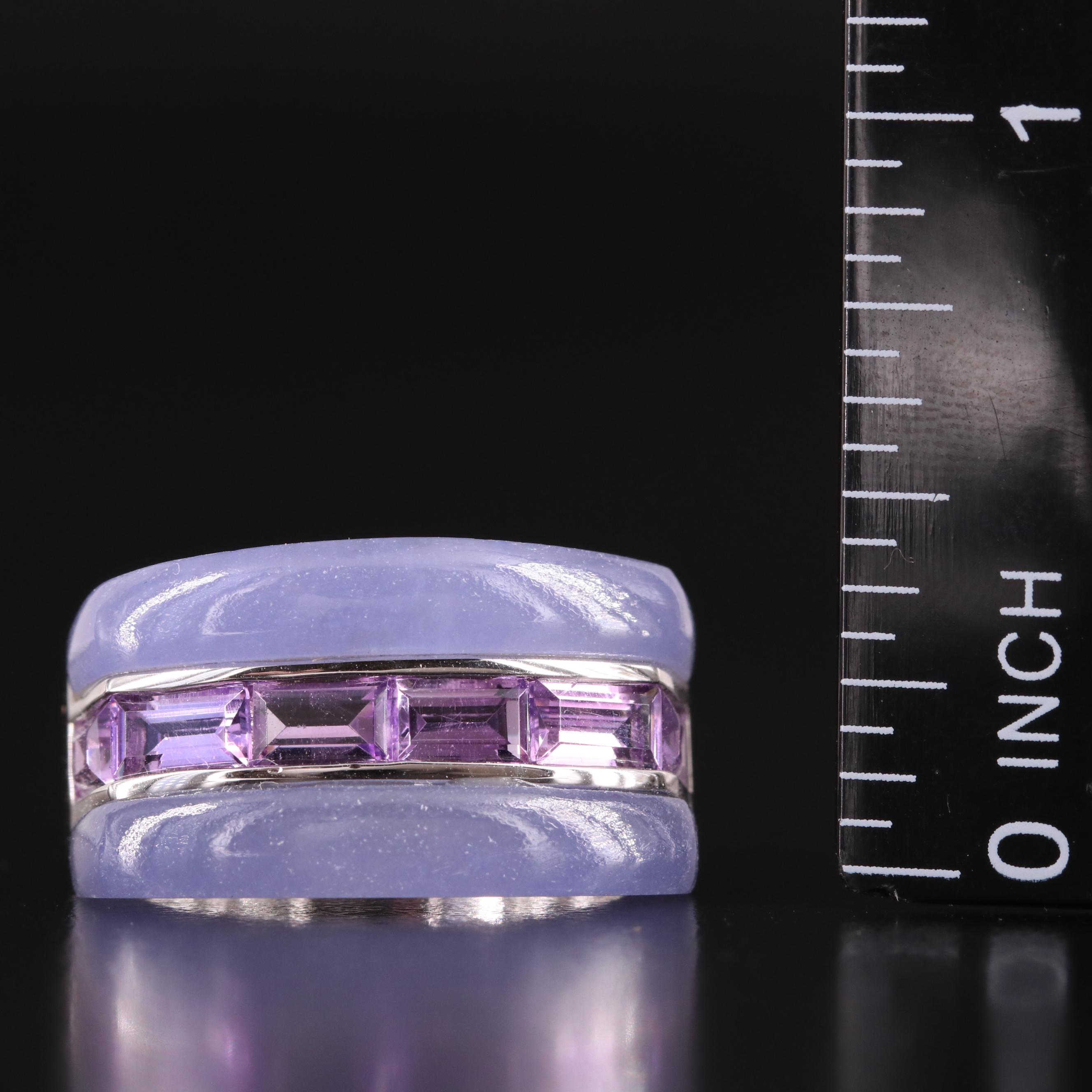 Sterling Jadeite and Amethyst Ring | EBTH