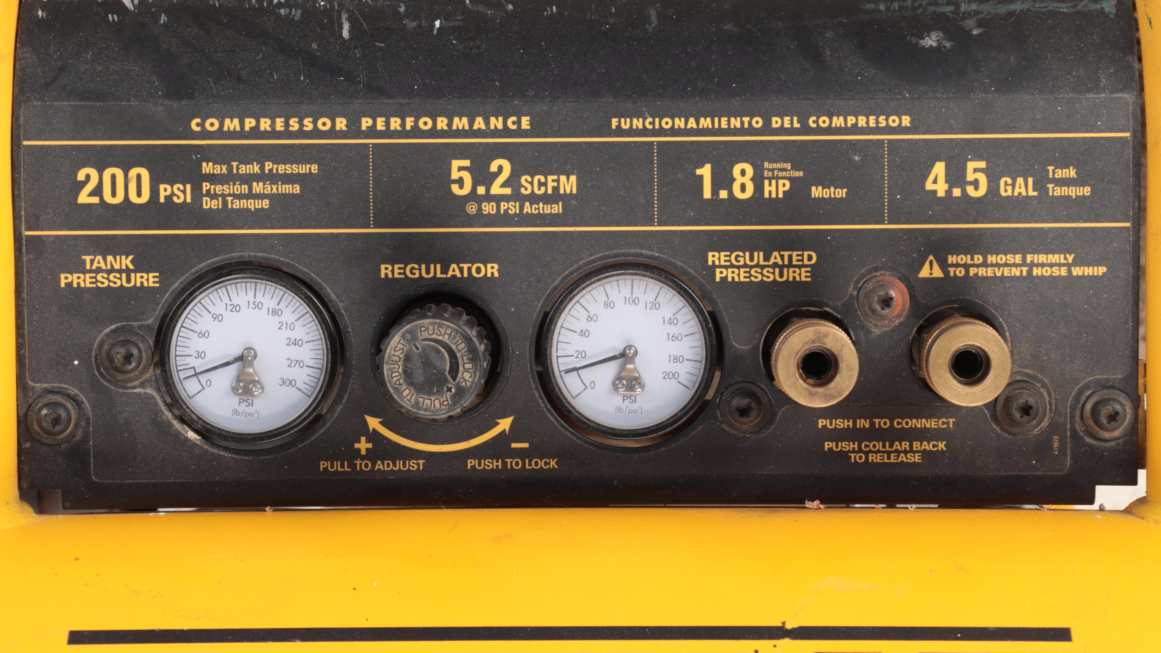 DeWalt D55146 Electric 4.5 Gallon Wheeled Portable Compressor | EBTH