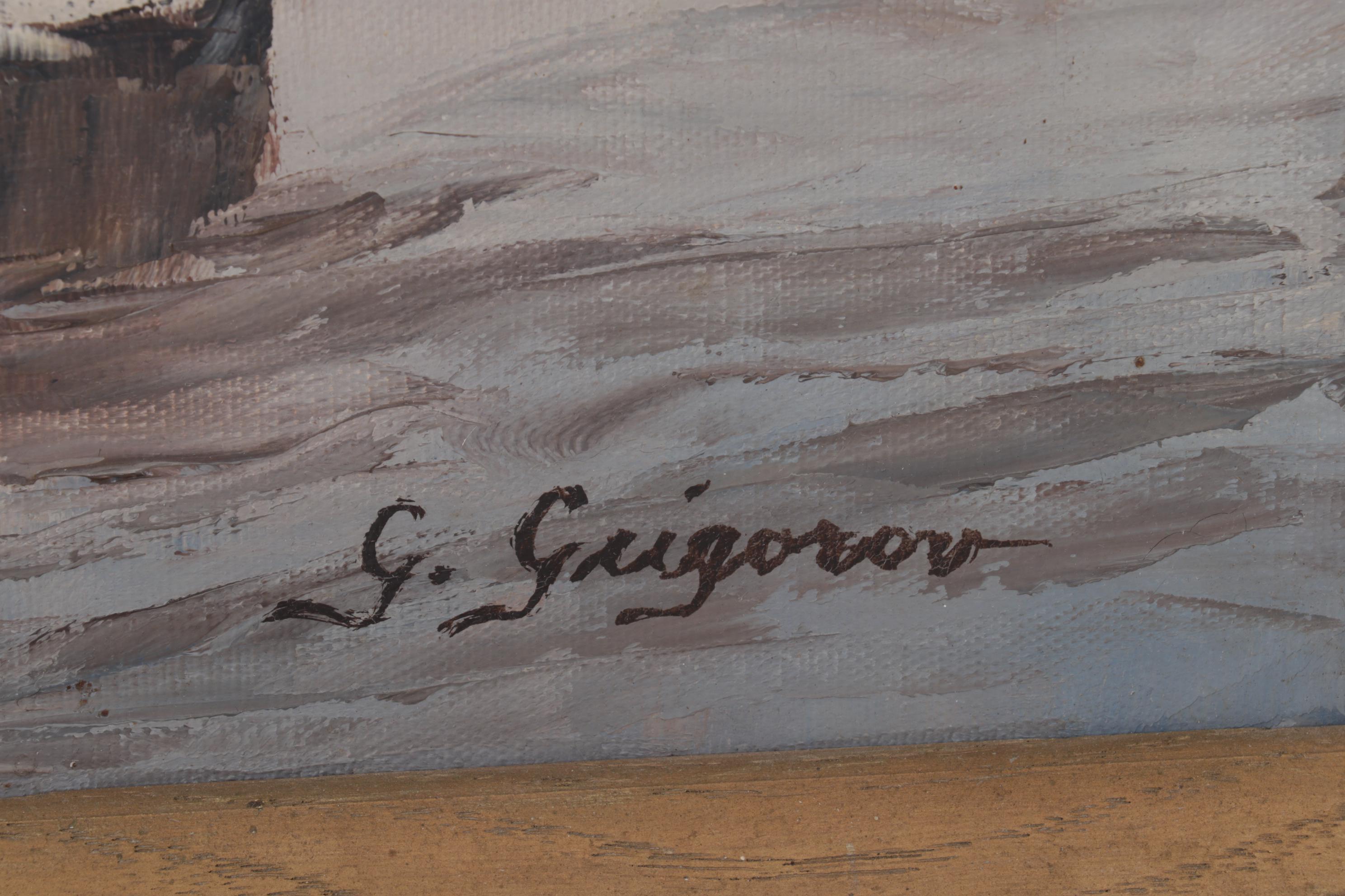 Gertrude Grigorov Maritime Oil Painting of Fishing Boats, Circa 1970 | EBTH