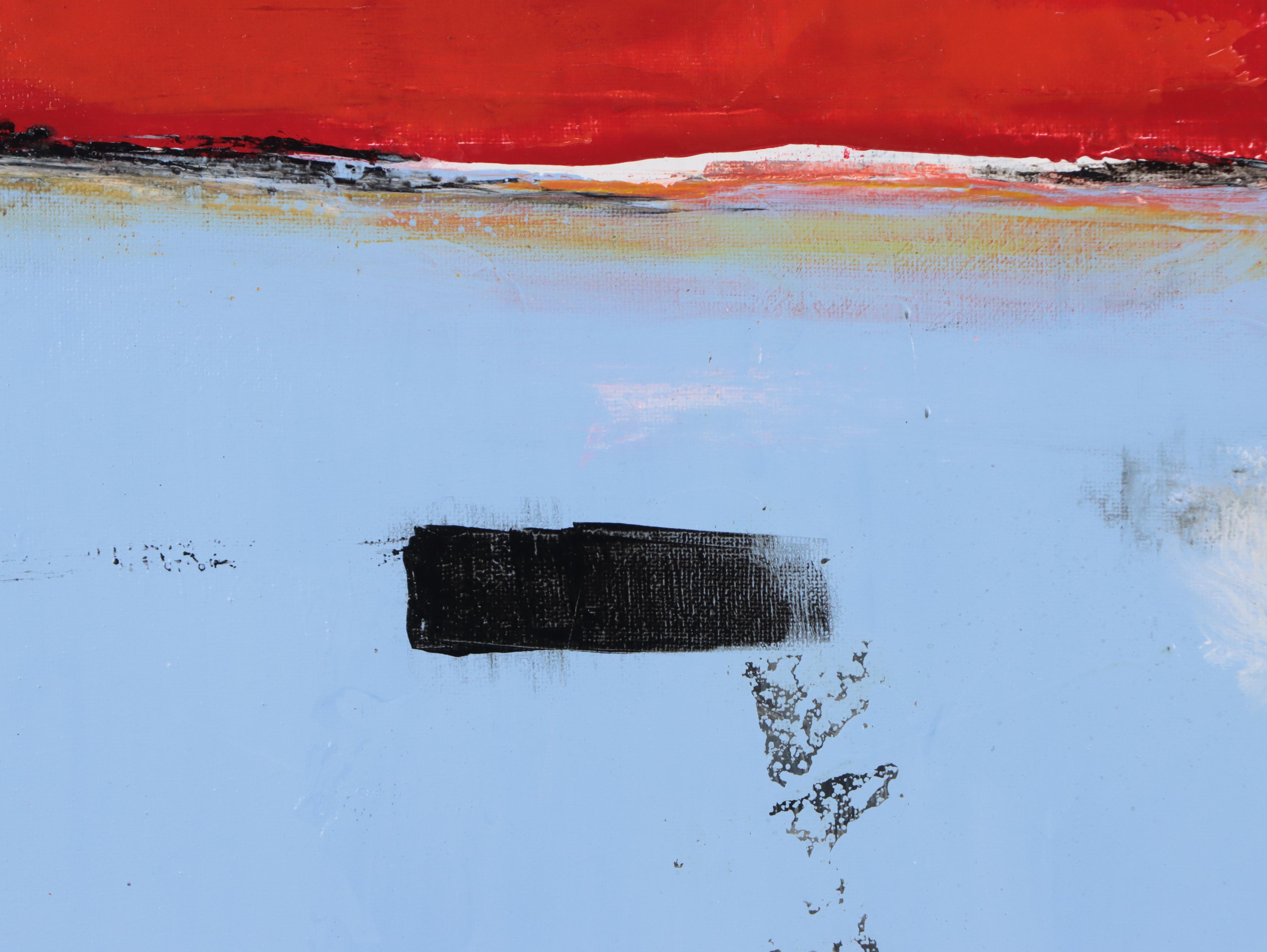 Sanna Abstract Acrylic Painting "Red Sky," 2023 | EBTH