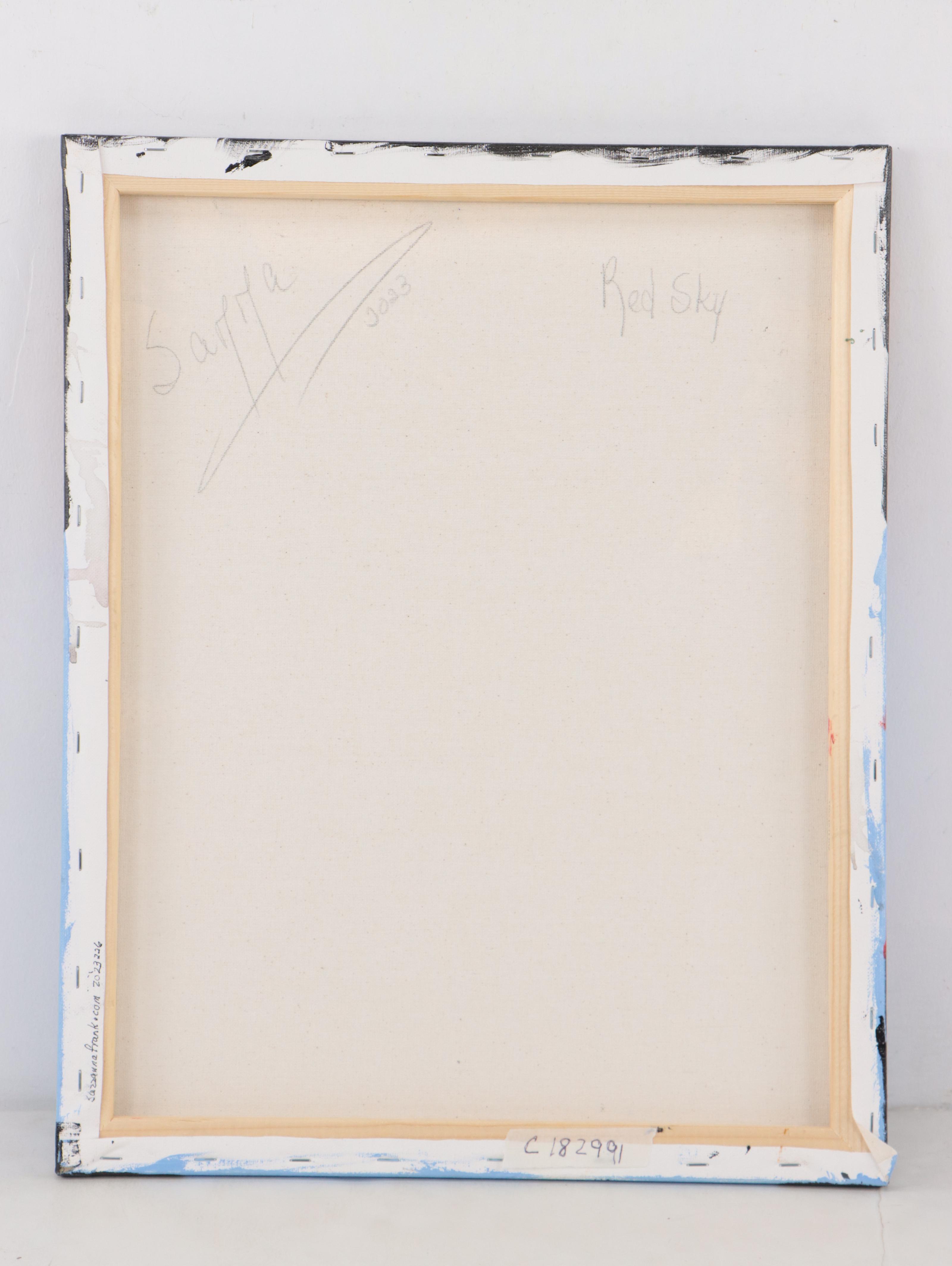 Sanna Abstract Acrylic Painting "Red Sky," 2023 | EBTH