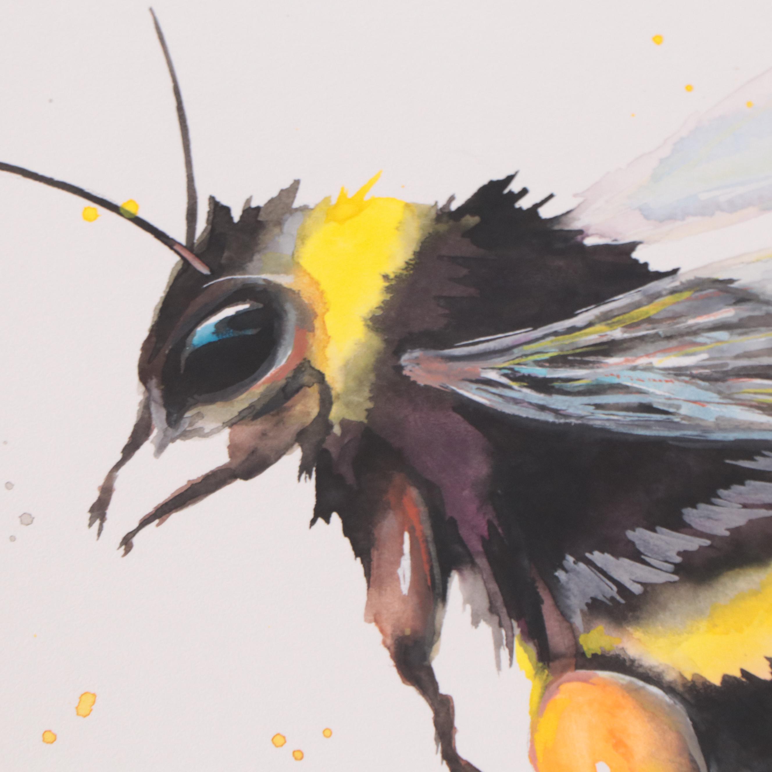 Anne Gorywine Watercolor Painting of Bumblebee, 2023 | EBTH