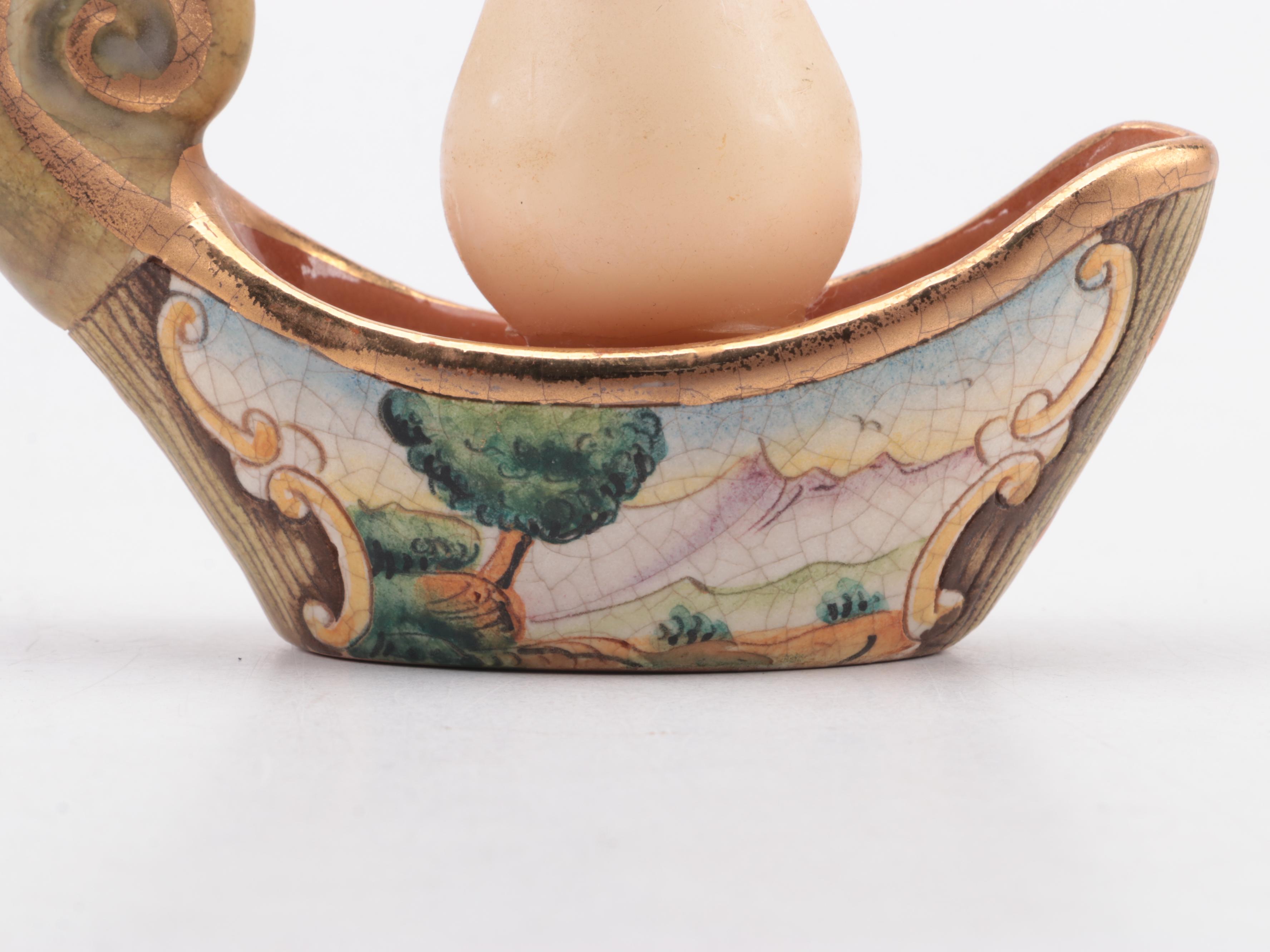 Royal Haeger Ceramic Vase with Ferrandiz "Spring Arrivals" Brass Bell ...