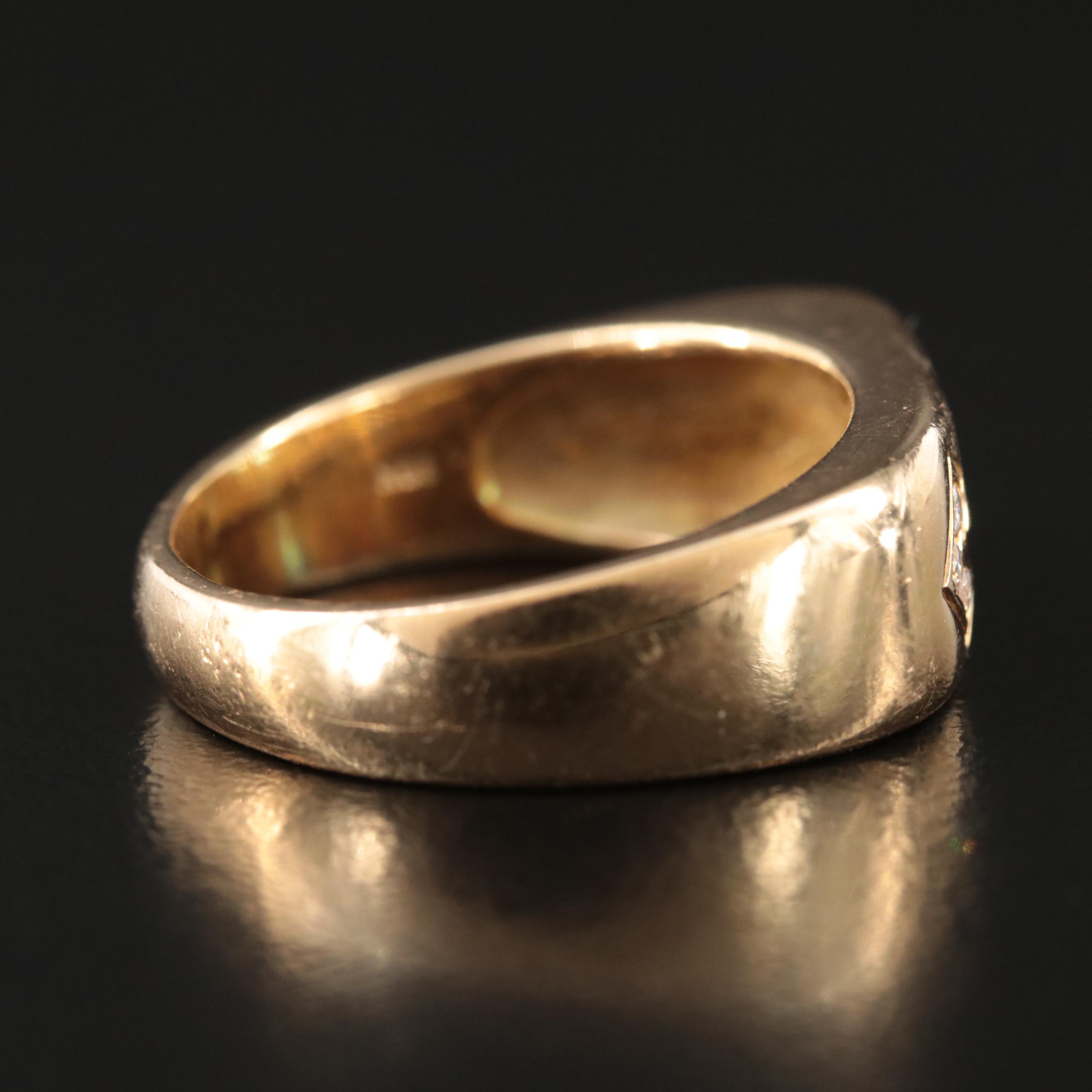 18K Emerald and Diamond Asymmetrical Angled Ring | EBTH