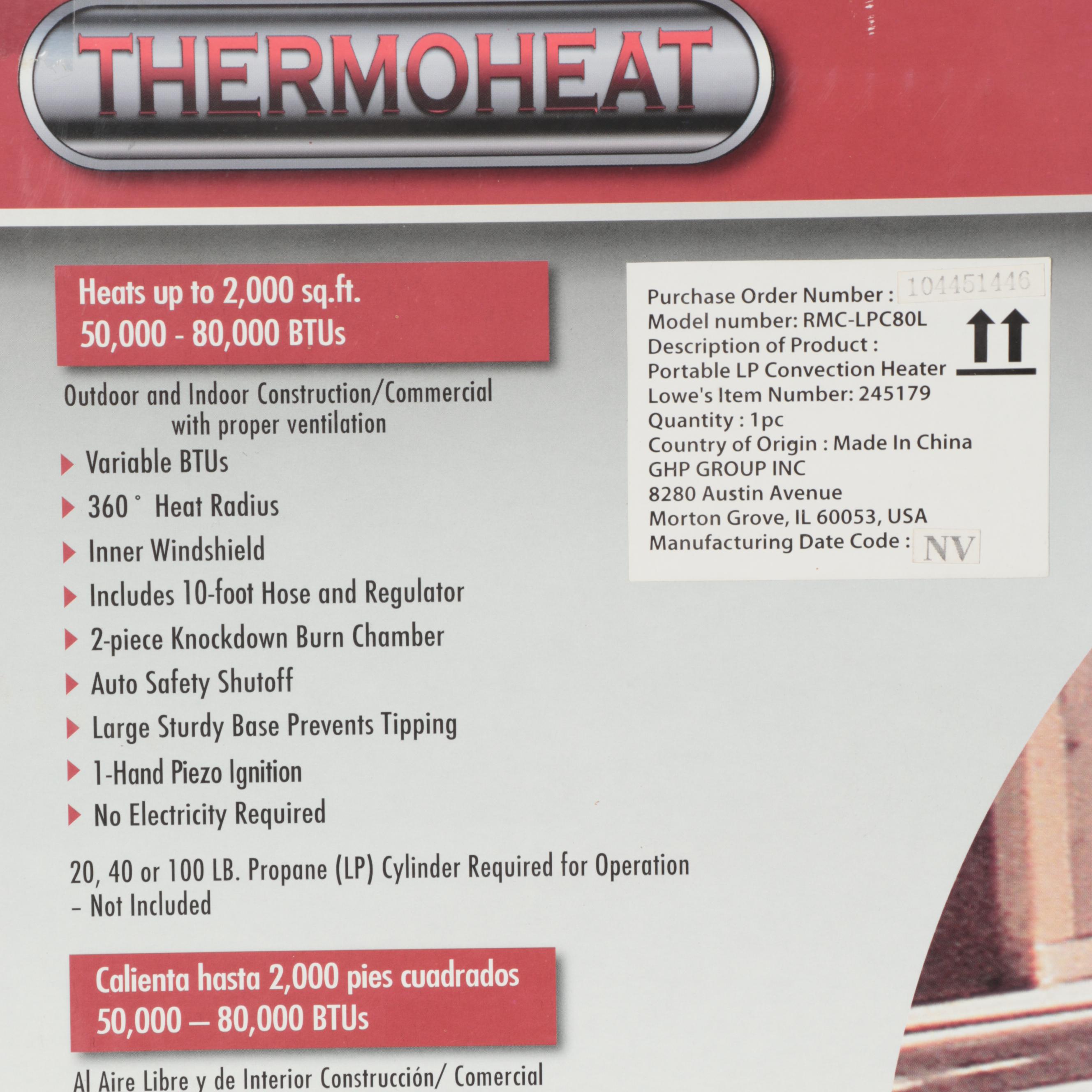 Dyna-Glo RMC-LPC80L Thermoheat Portable Convection Heater | EBTH