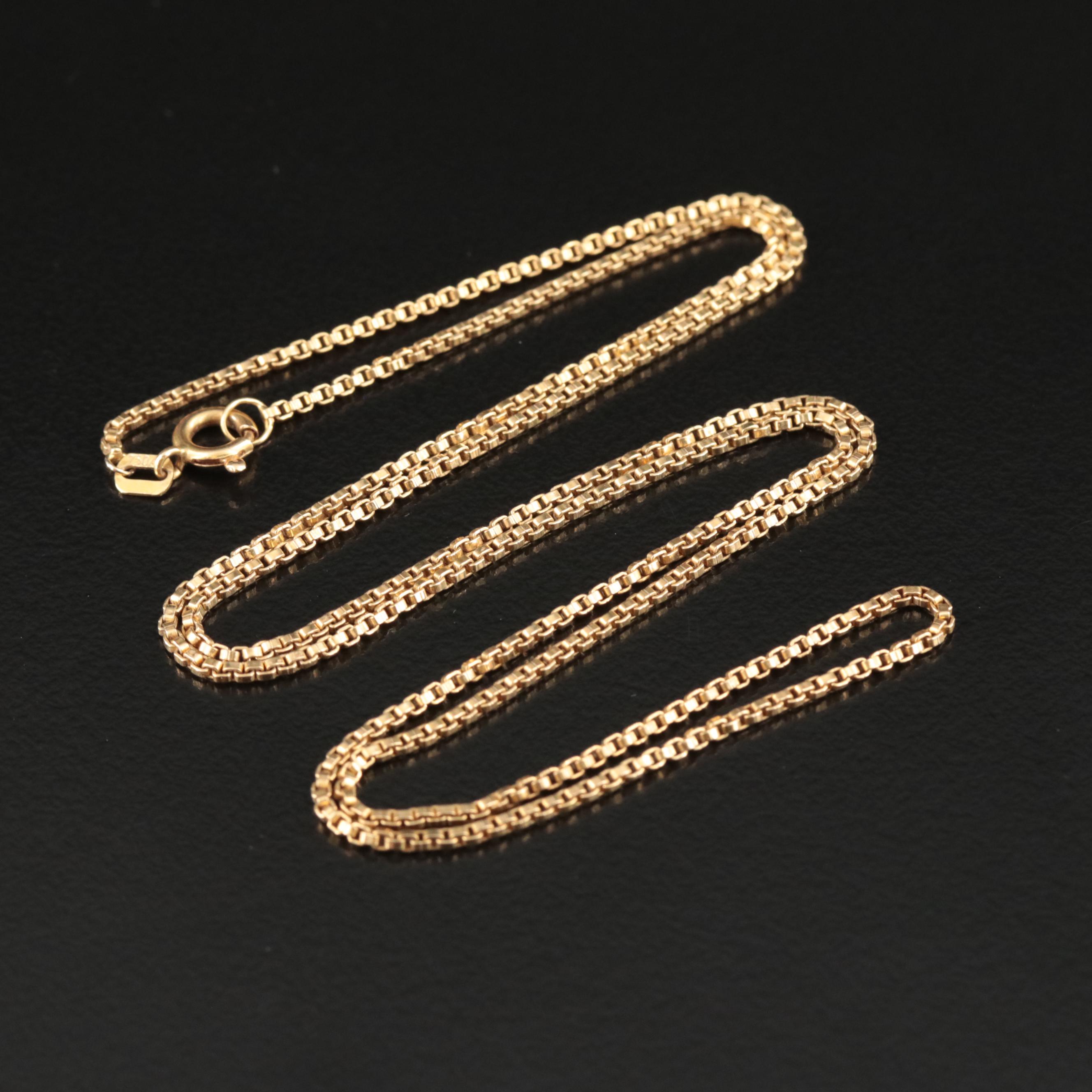 18K Box Chain Necklace | EBTH