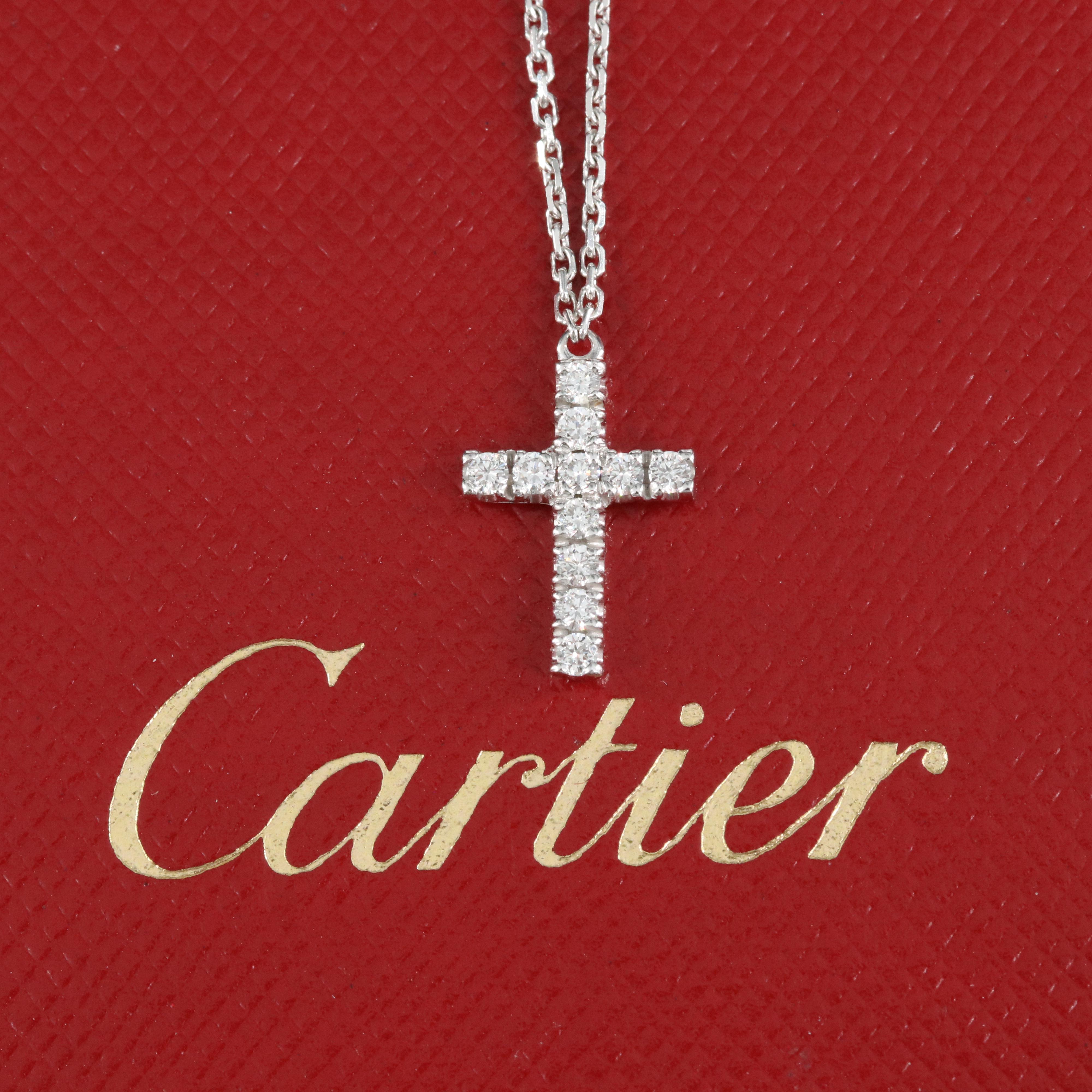 Cartier "Symbols" 18K Diamond Cross Pendant Necklace | EBTH