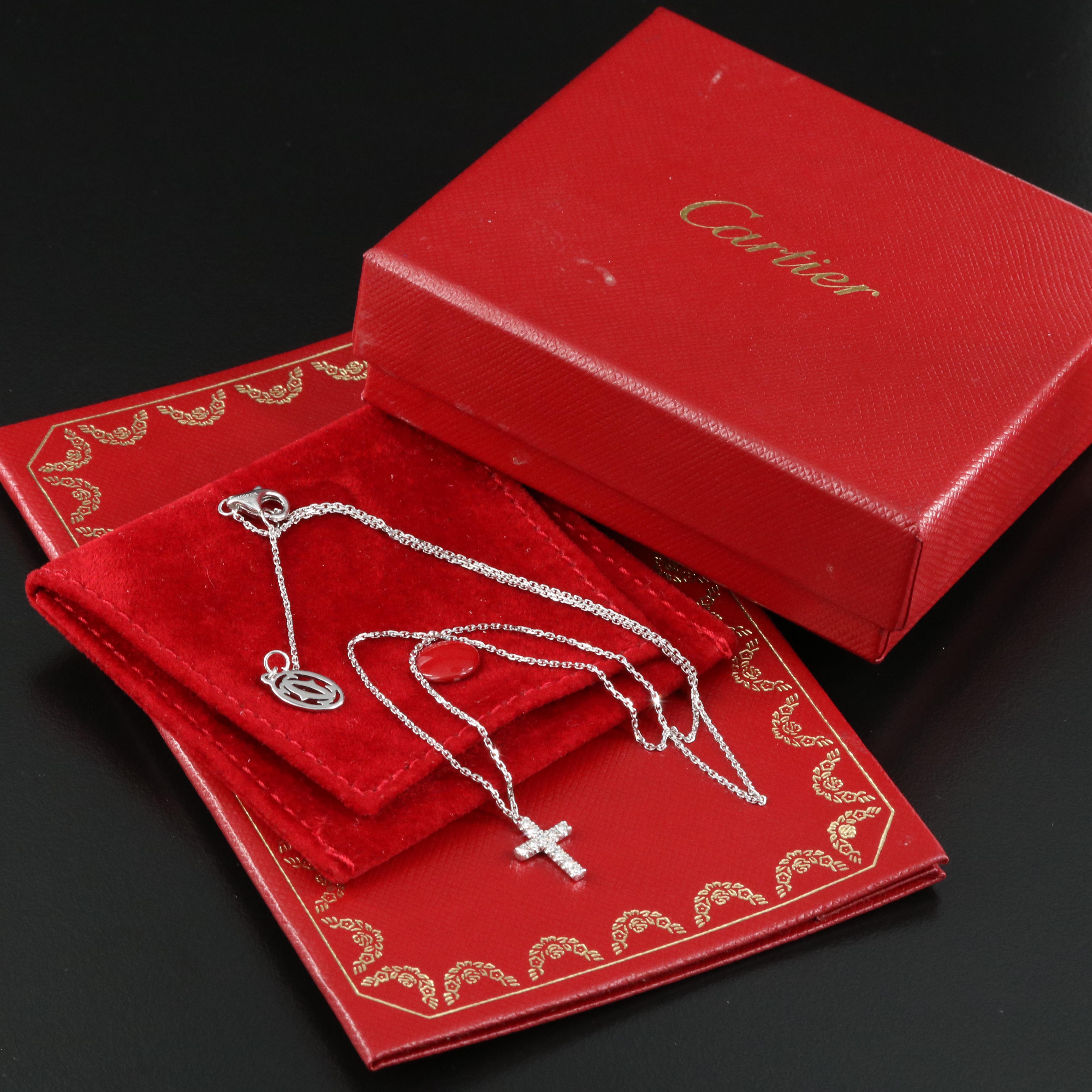 Cartier "Symbols" 18K Diamond Cross Pendant Necklace | EBTH