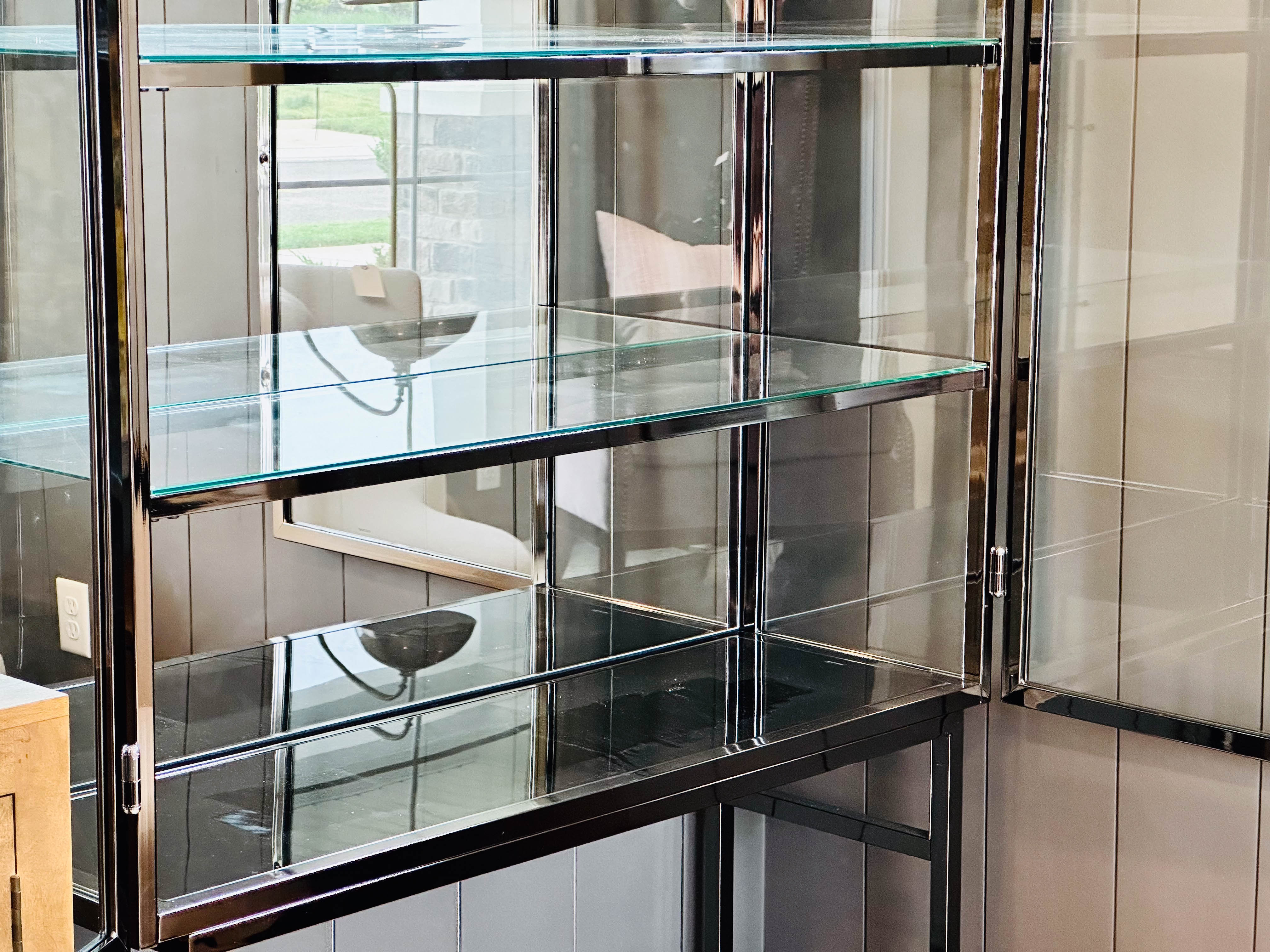 Industrial Style Tempered Glass and Metal Display Cabinet | EBTH