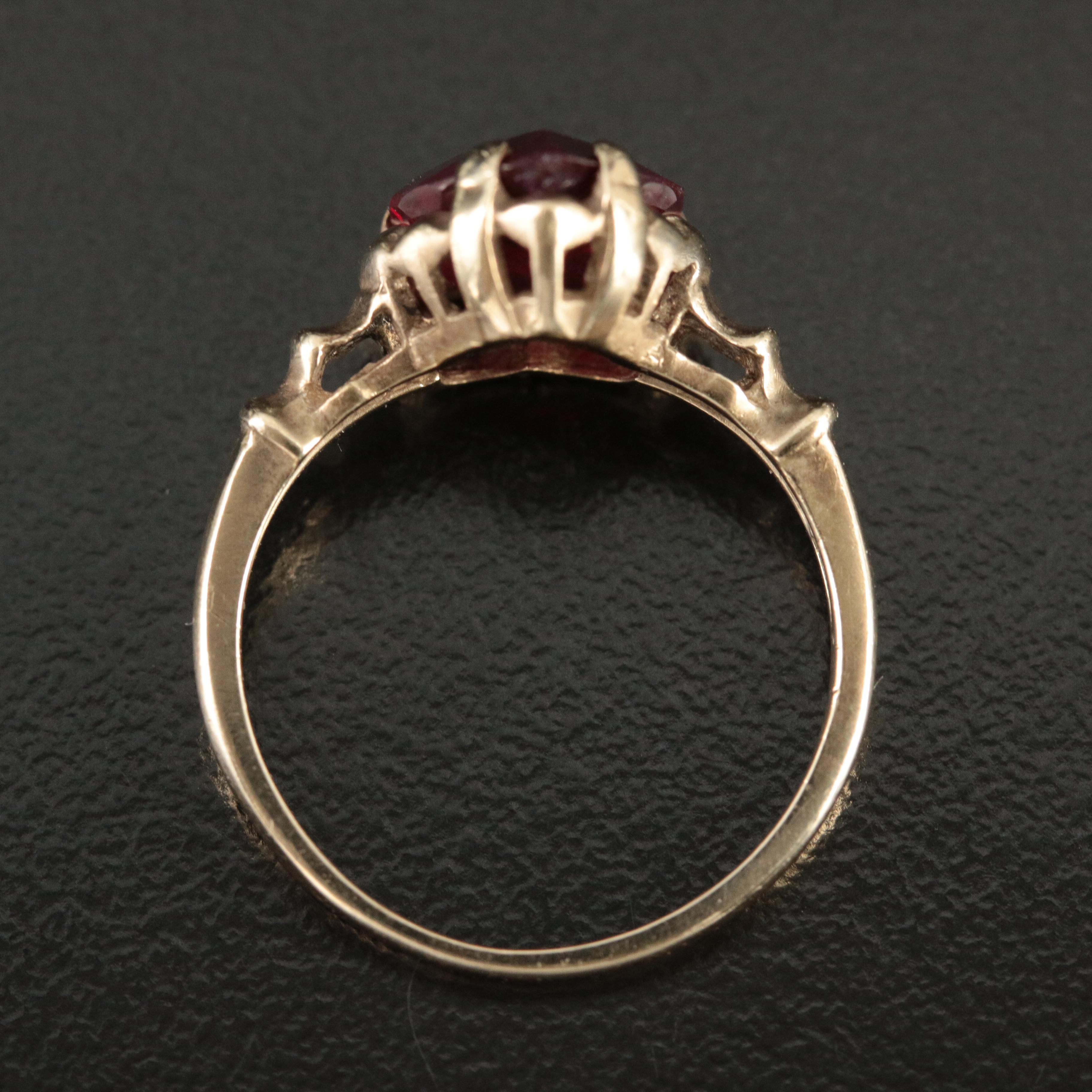 14K Ruby Heart Solitaire Ring | EBTH