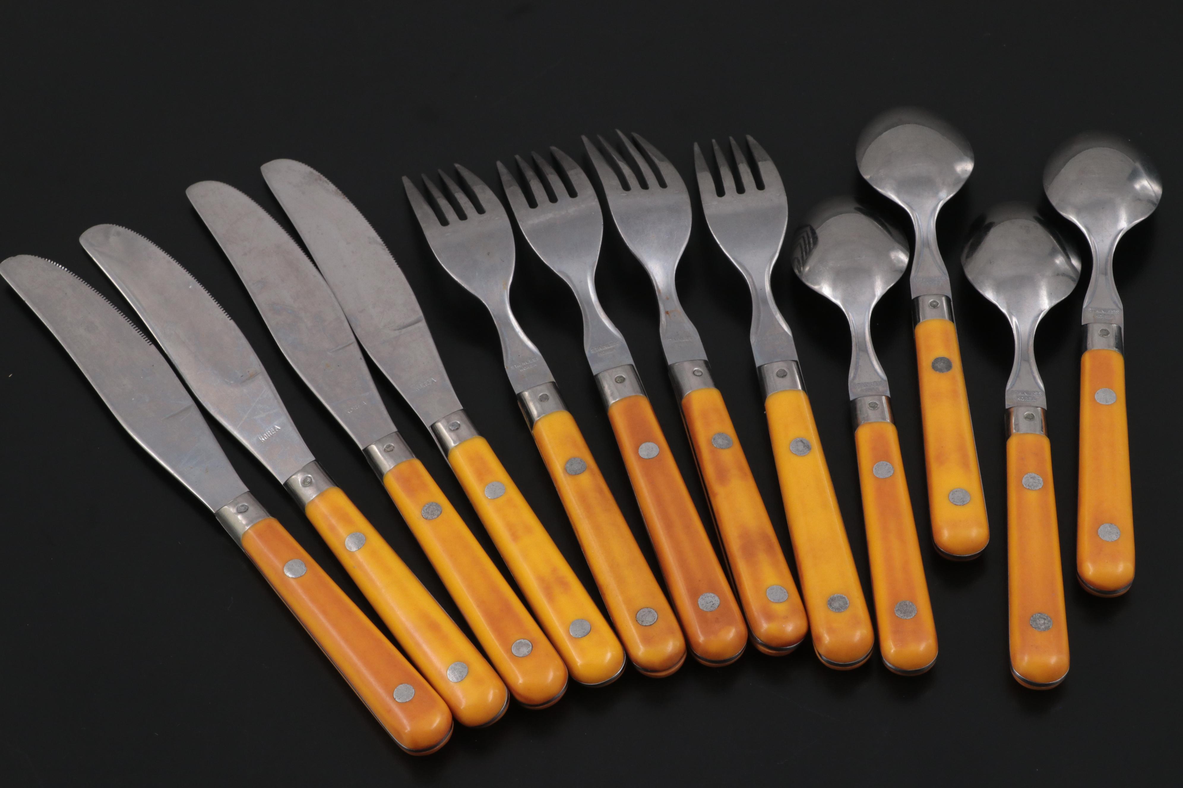 Stainless Steel Riveted Plastic Handled Flatware | EBTH