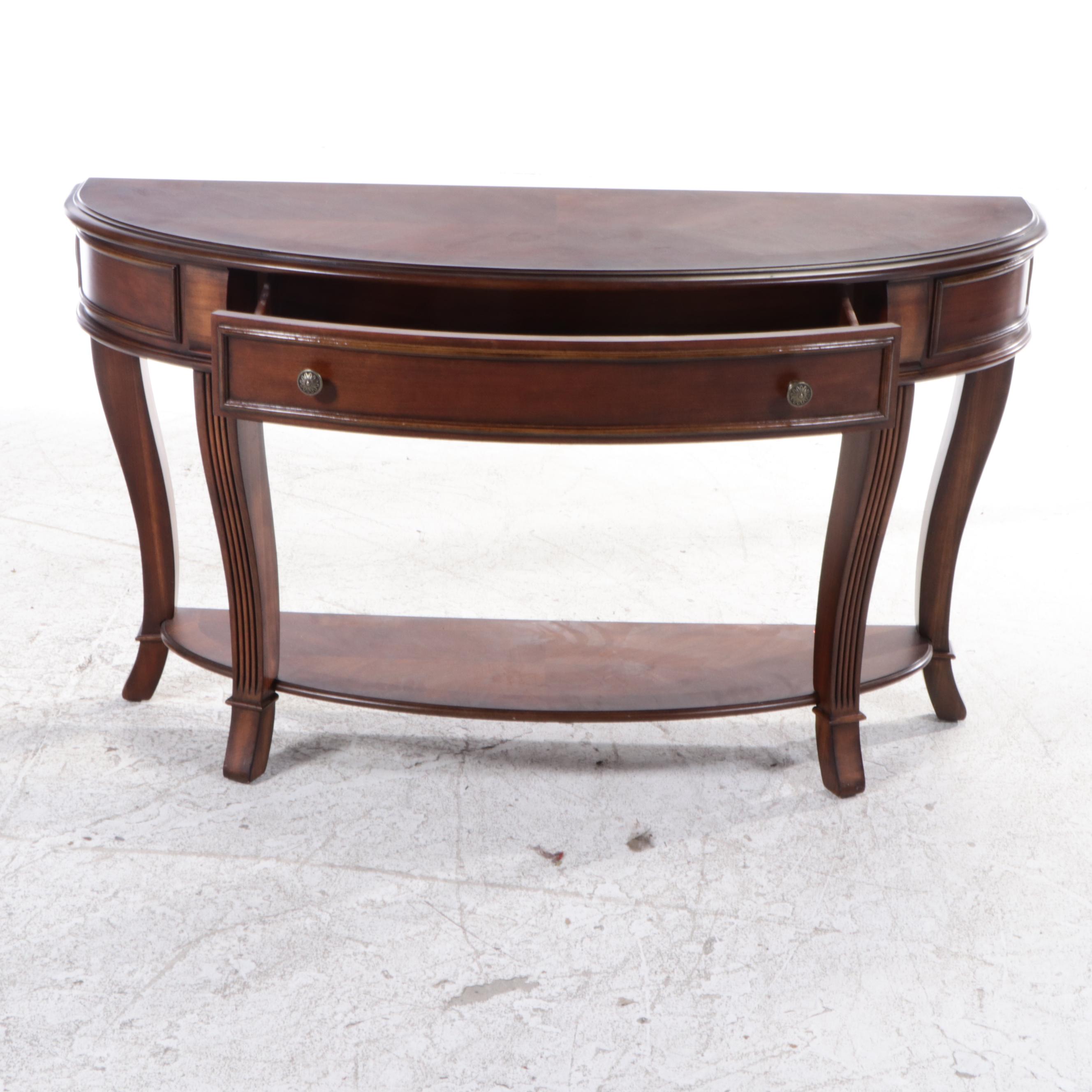 Hooker Furniture "Brookhaven" Cherrywood-Veneered Demilune Console Table | EBTH