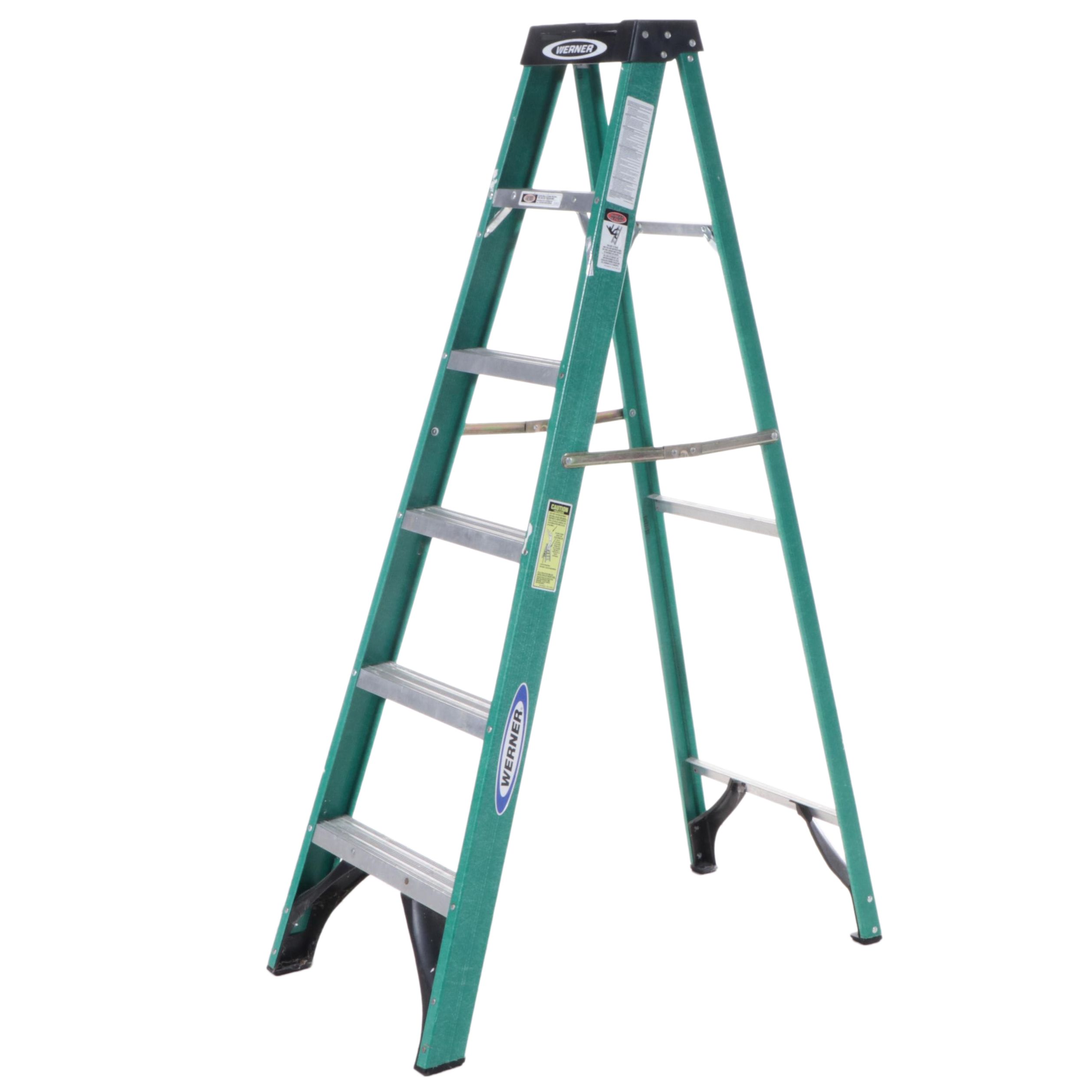 Werner Fiberglass and Aluminum 6' Step Ladder | EBTH