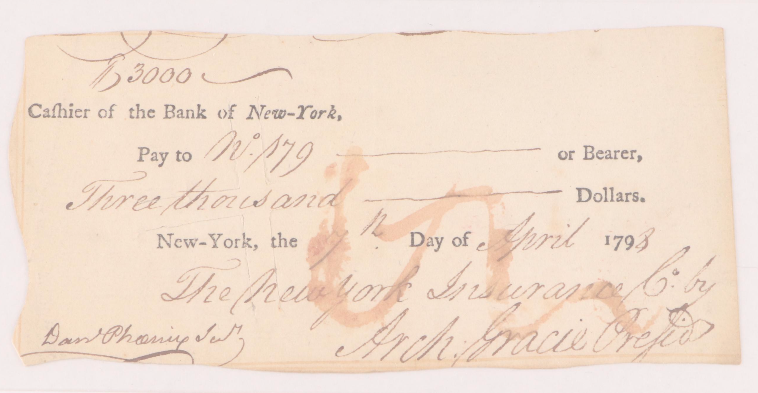 Colonial America with Other Bank Checks, Invoices, Waybill and More ...