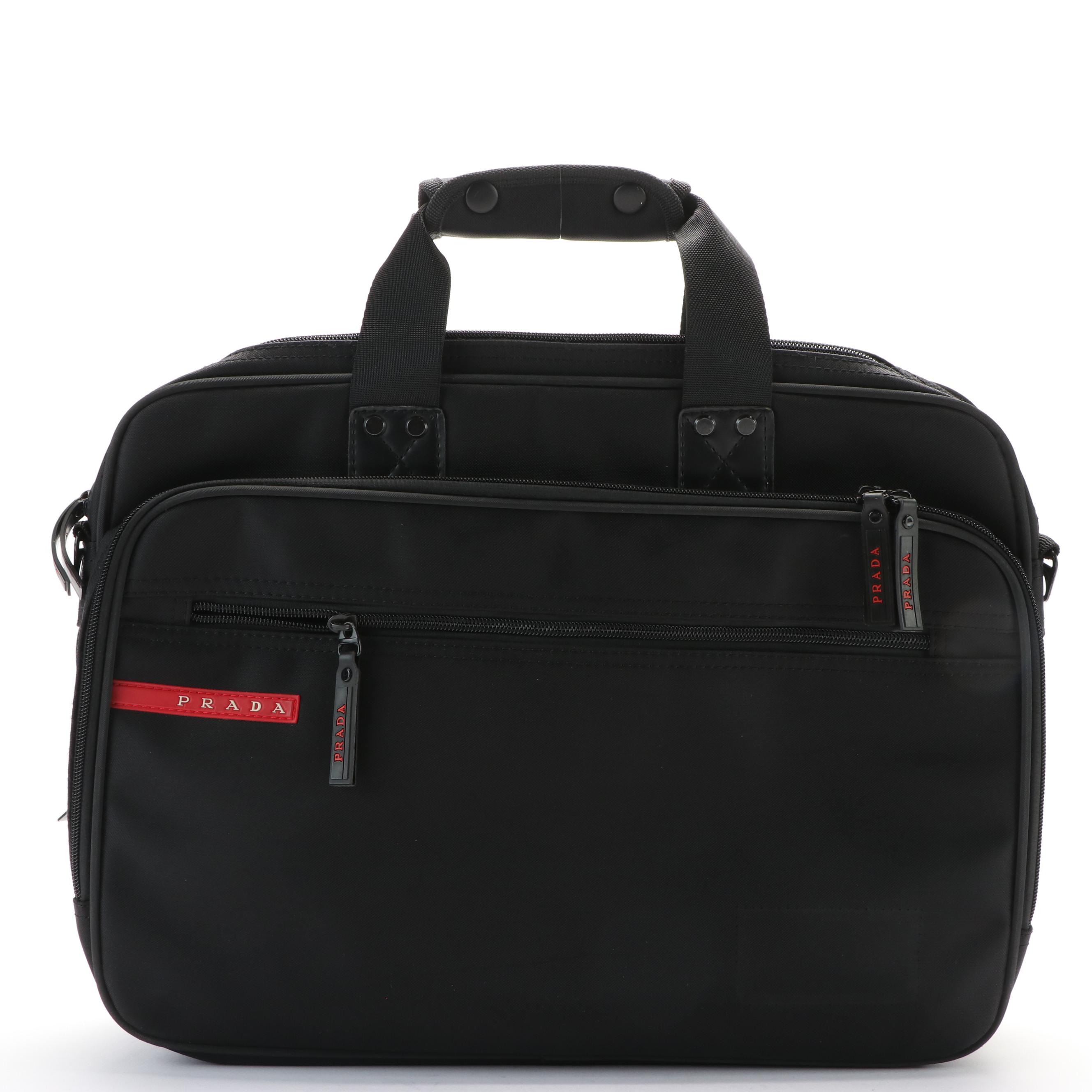 Prada Black Nylon Laptop Brief Case | EBTH