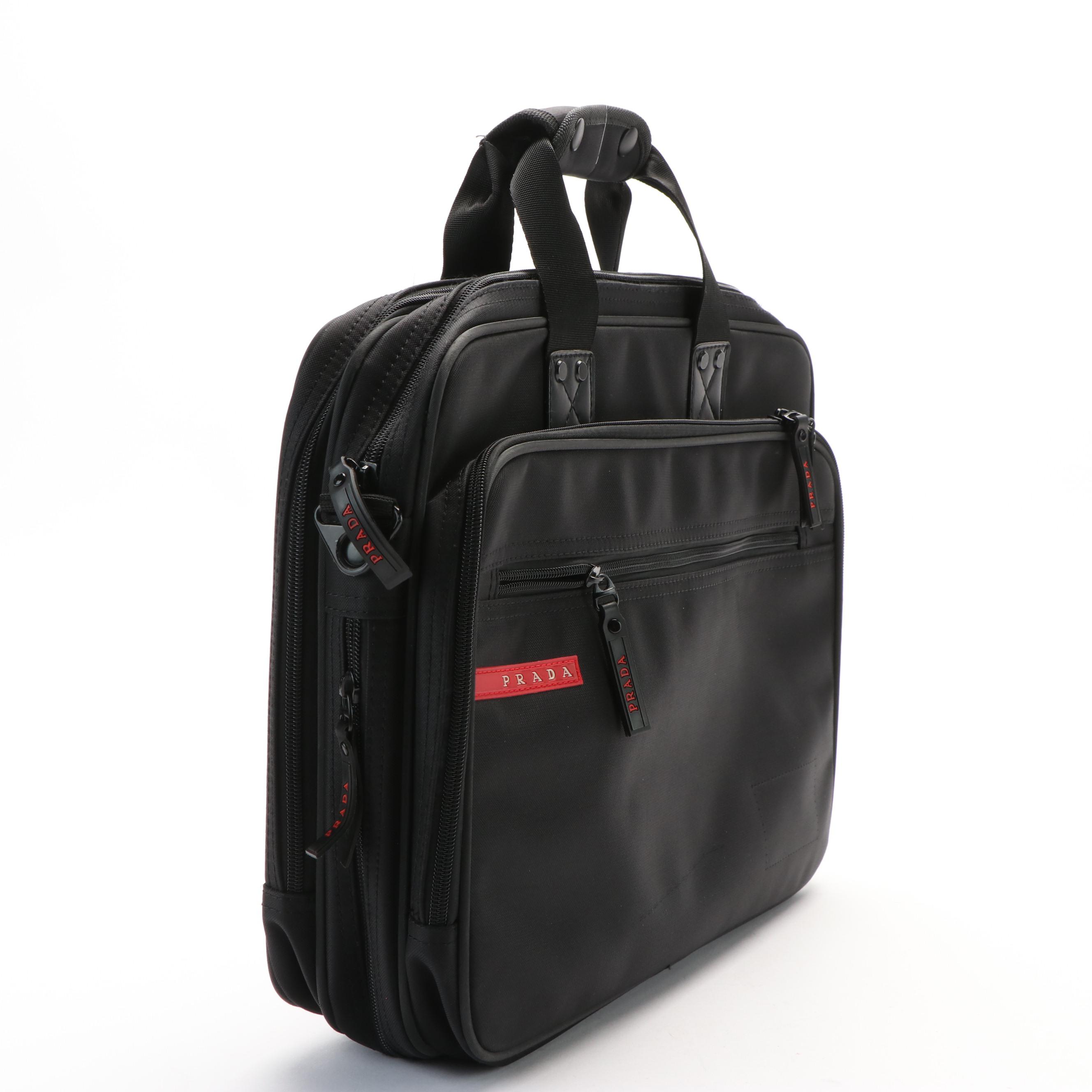 Prada Black Nylon Laptop Brief Case | EBTH