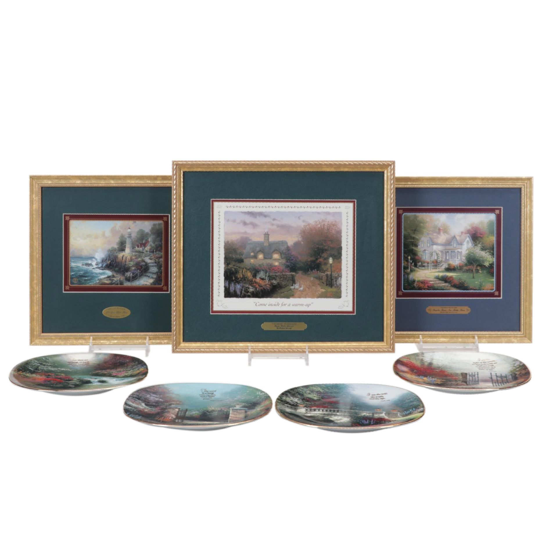 Offset Lithographs After Thomas Kinkade With Collector Plates | EBTH