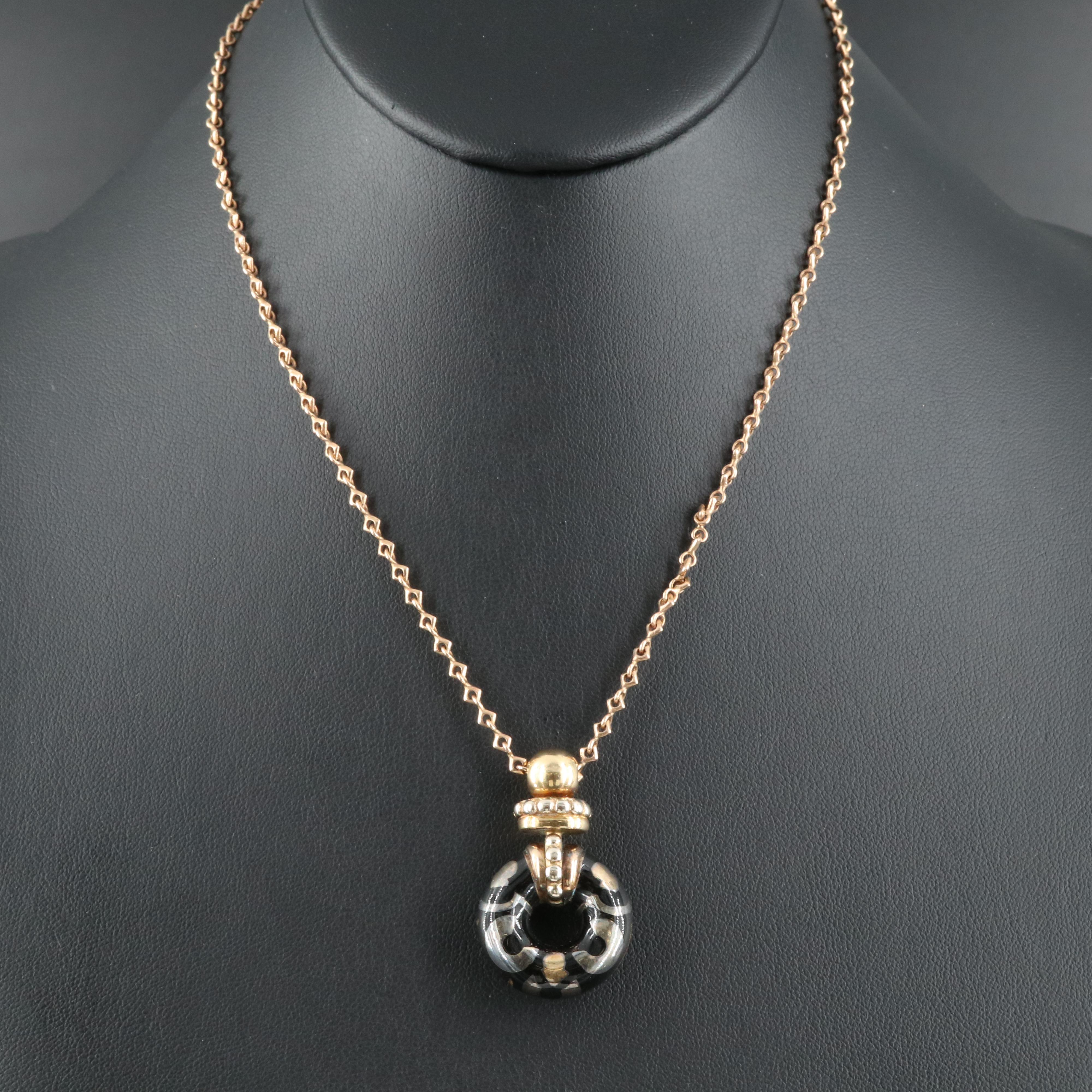 Fidia Gioielli 18K Enamel Pendant Necklace | EBTH