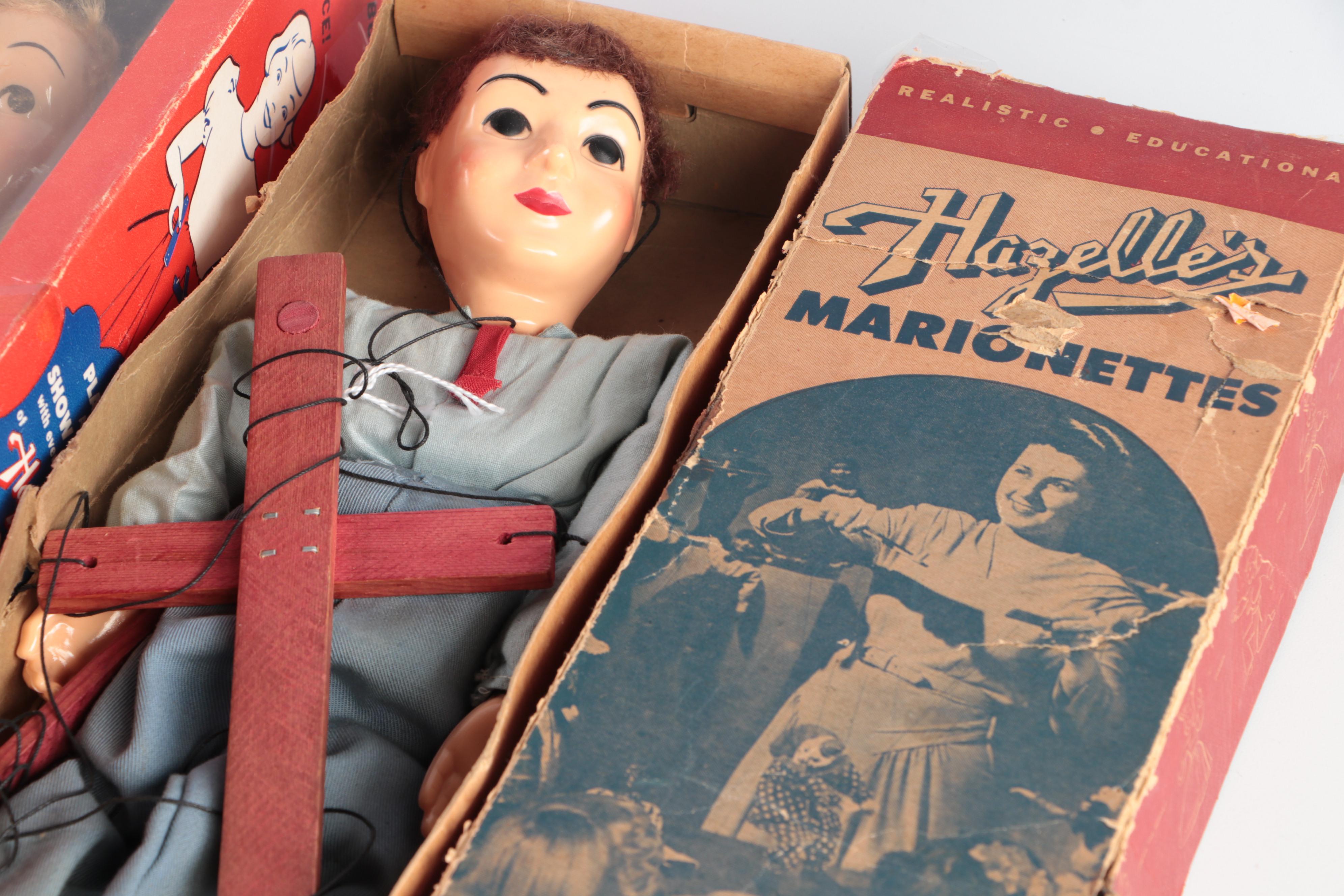 Hazelle's Marionettes "Hansel" and Other Marrionetts in Boxes, Mid-20th ...